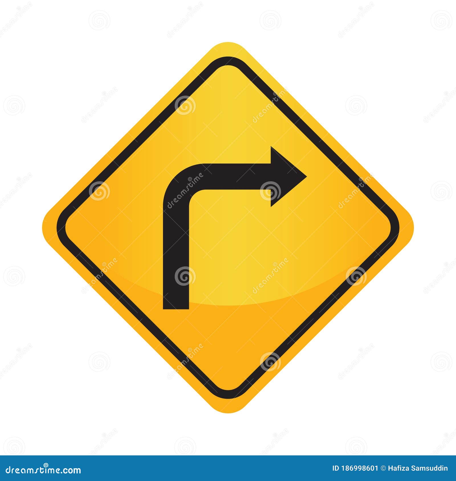 Turn Right Sign. Vector Illustration Decorative Design Stock Vector ...