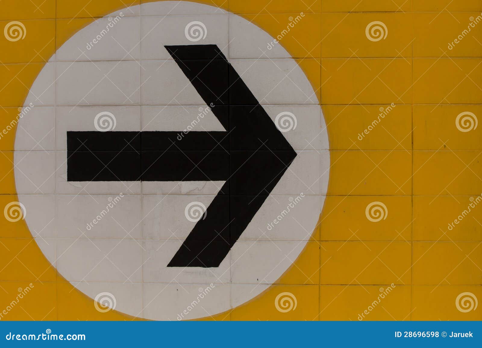 Right Way Symbol Painted On Rock , Walking Route In Arouca , Portugal ...