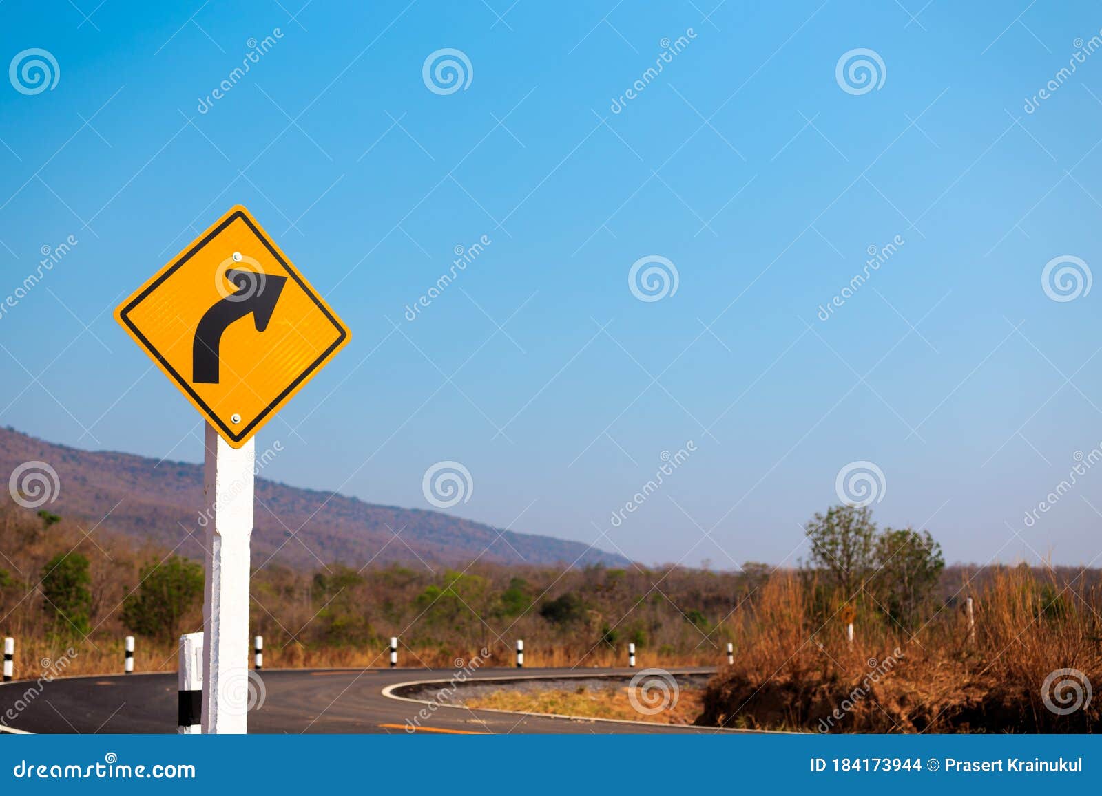 Turn Right, Traffic Sign on Road Stock Photo - Image of outdoor, arrow ...