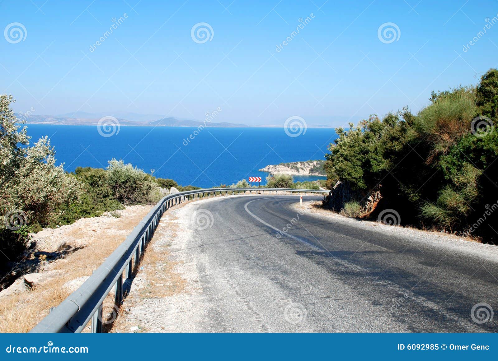 Turn road and sea stock image. Image of chesme, clean - 6092985