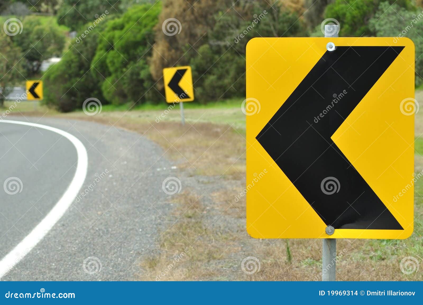 Turn road sign stock photo. Image of highway, yellow - 19969314