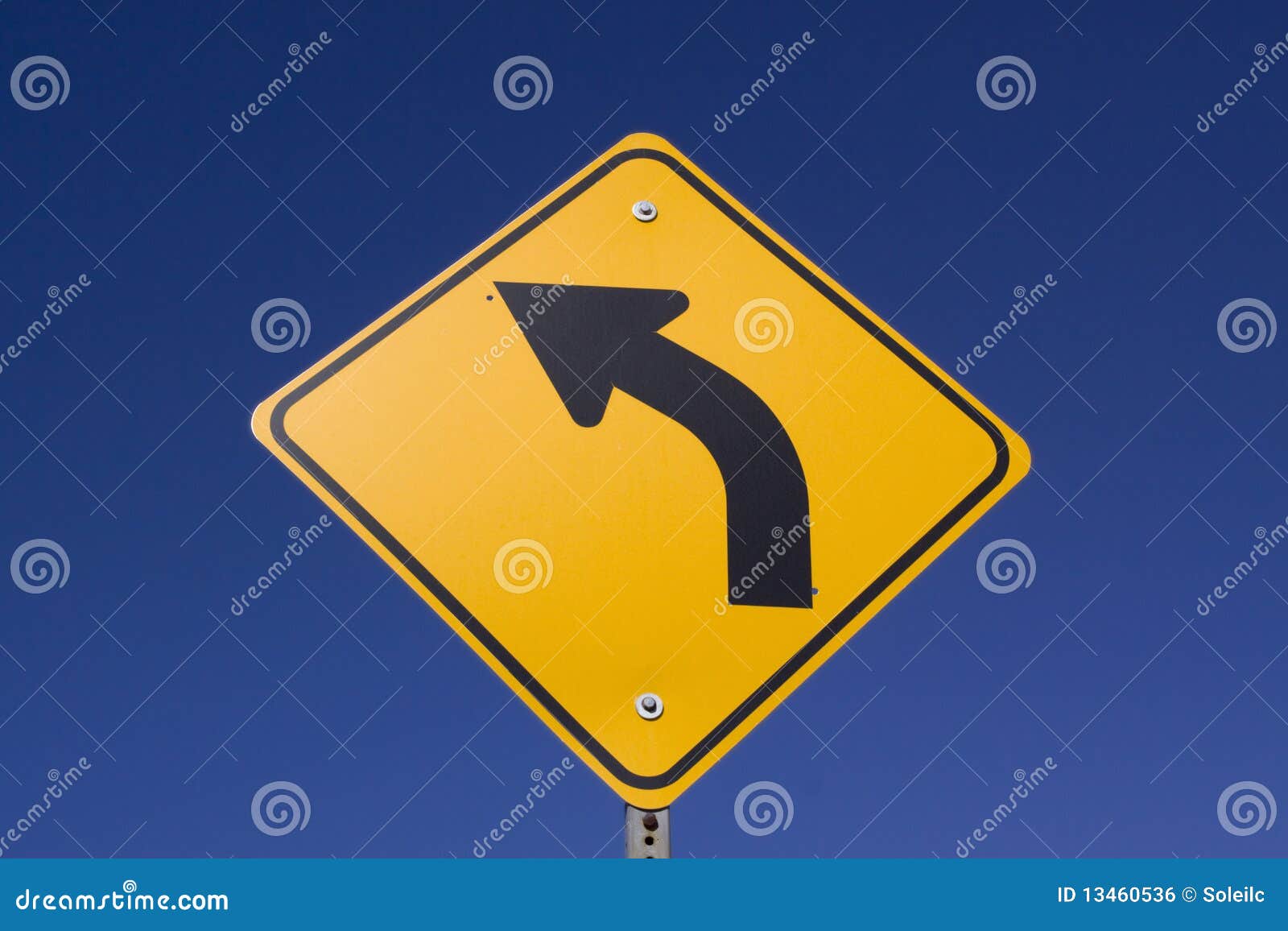 Turn sign stock photo. Image of post, road, caution, sign - 13460536