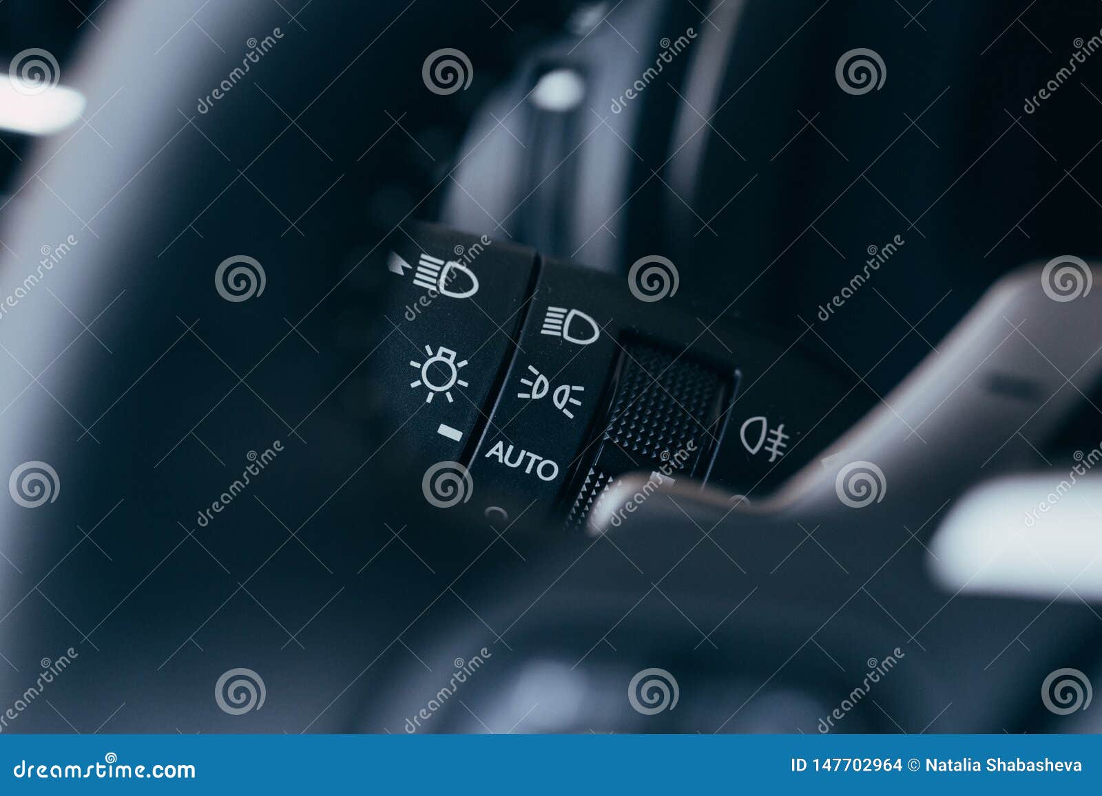 Turn Signal Switch. Car Interior Detail Stock Photo - Image of handle ...