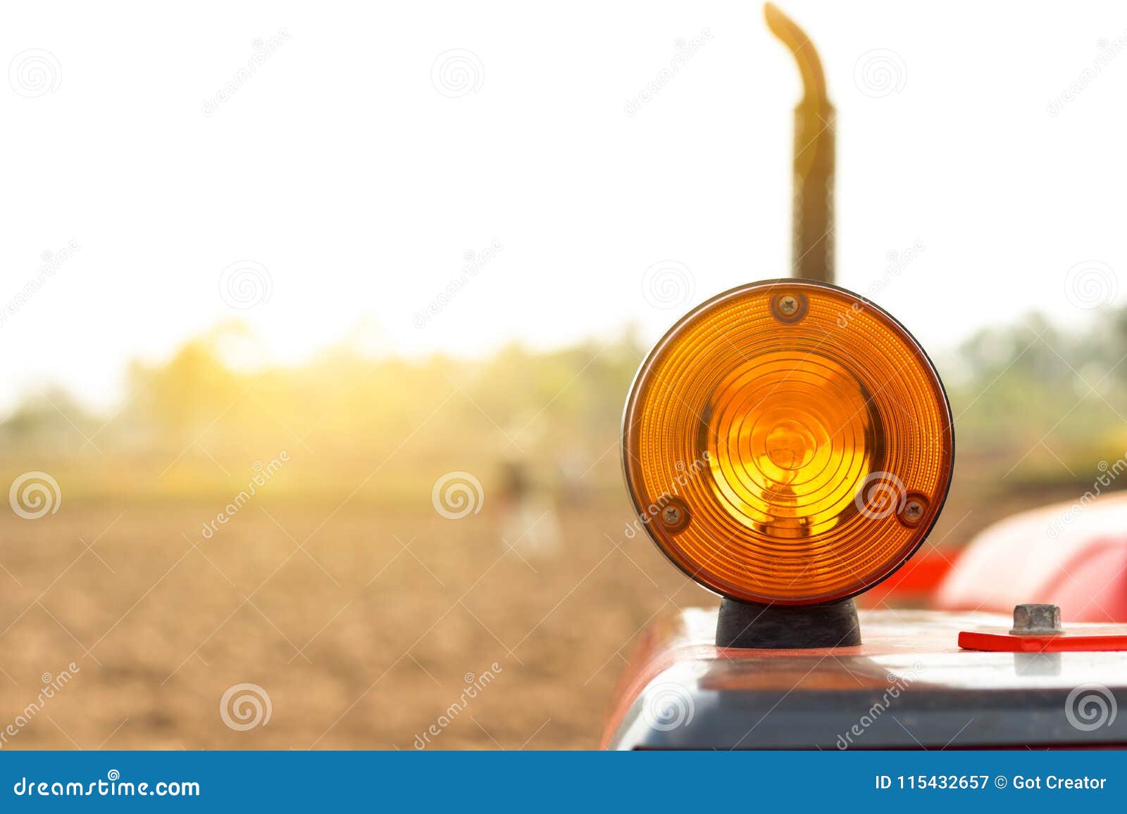 Turn Signal for Tractor on Field Backround. Stock Image - Image of ...