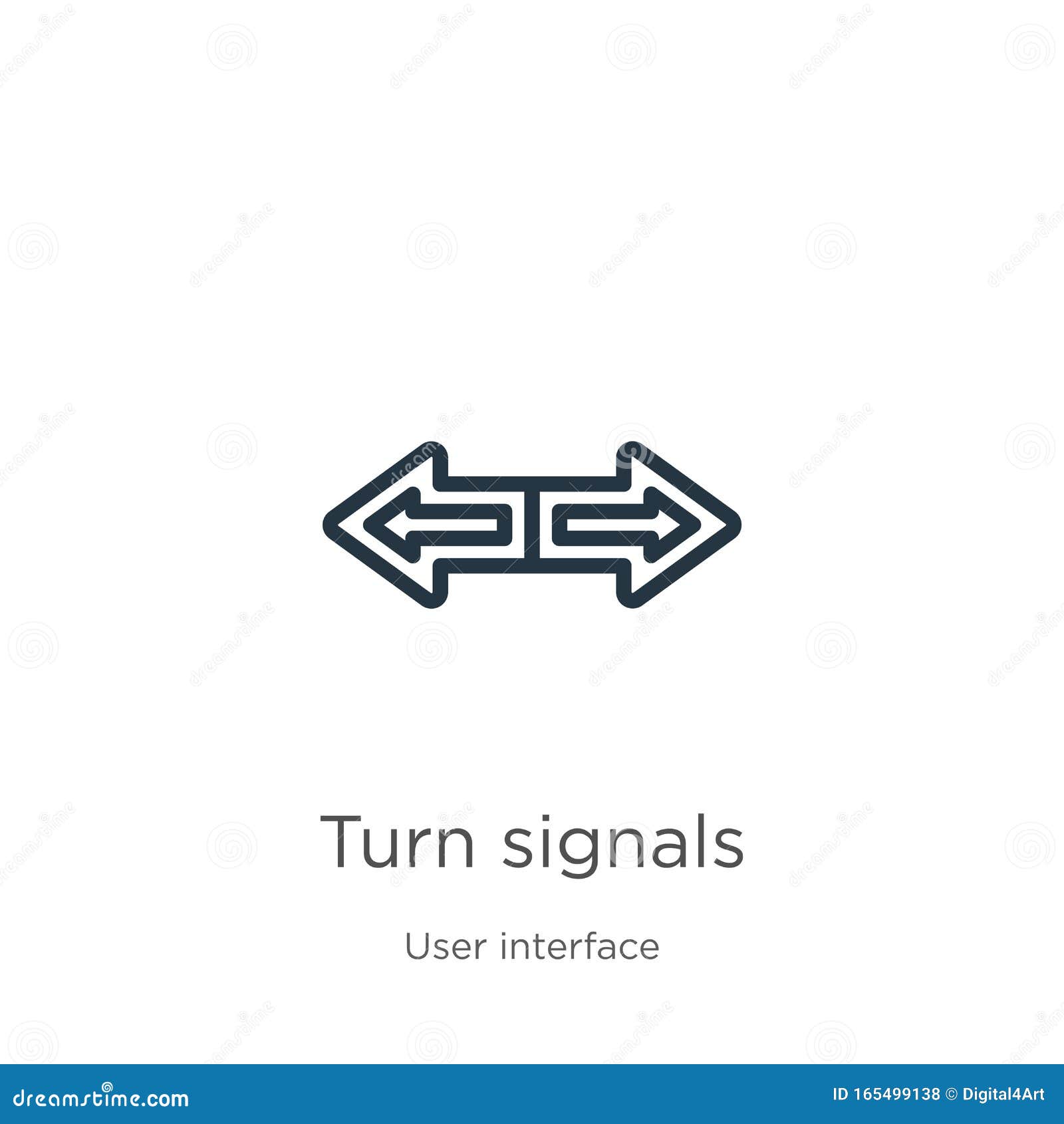 Turn Signals Icon. Linear Vector Illustration From Car Dashboard ...