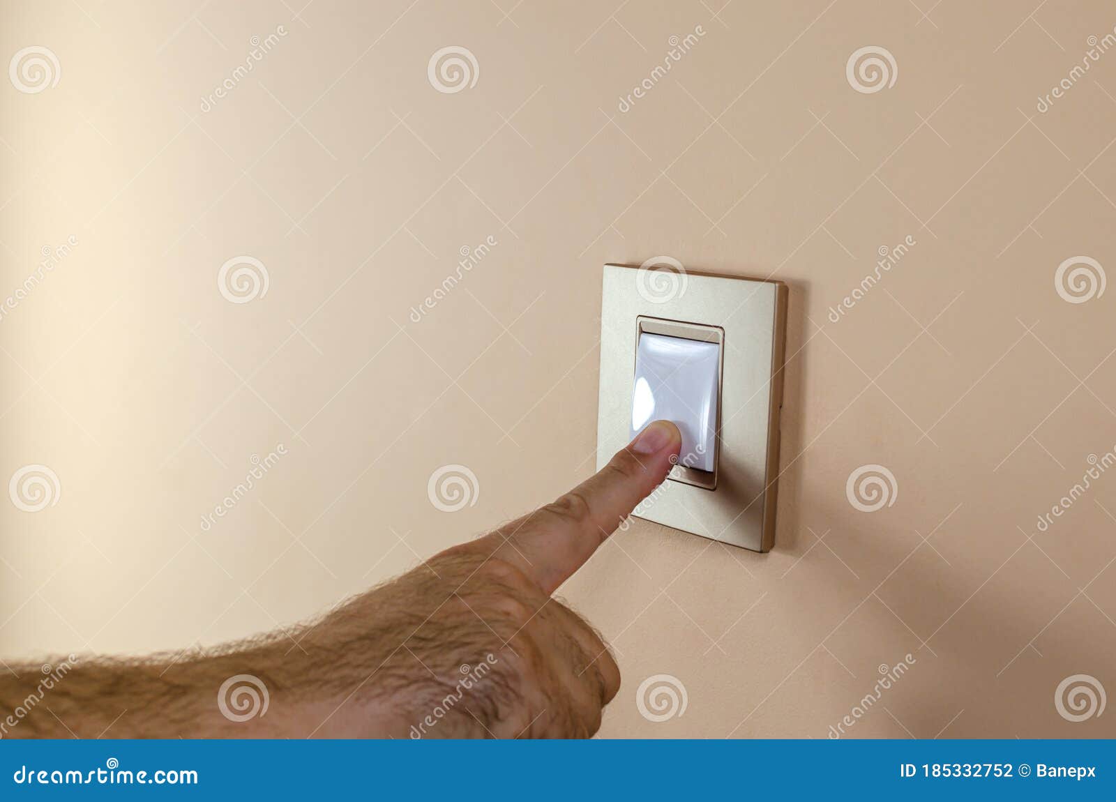Turn a switch on or off stock photo. Image of press - 185332752