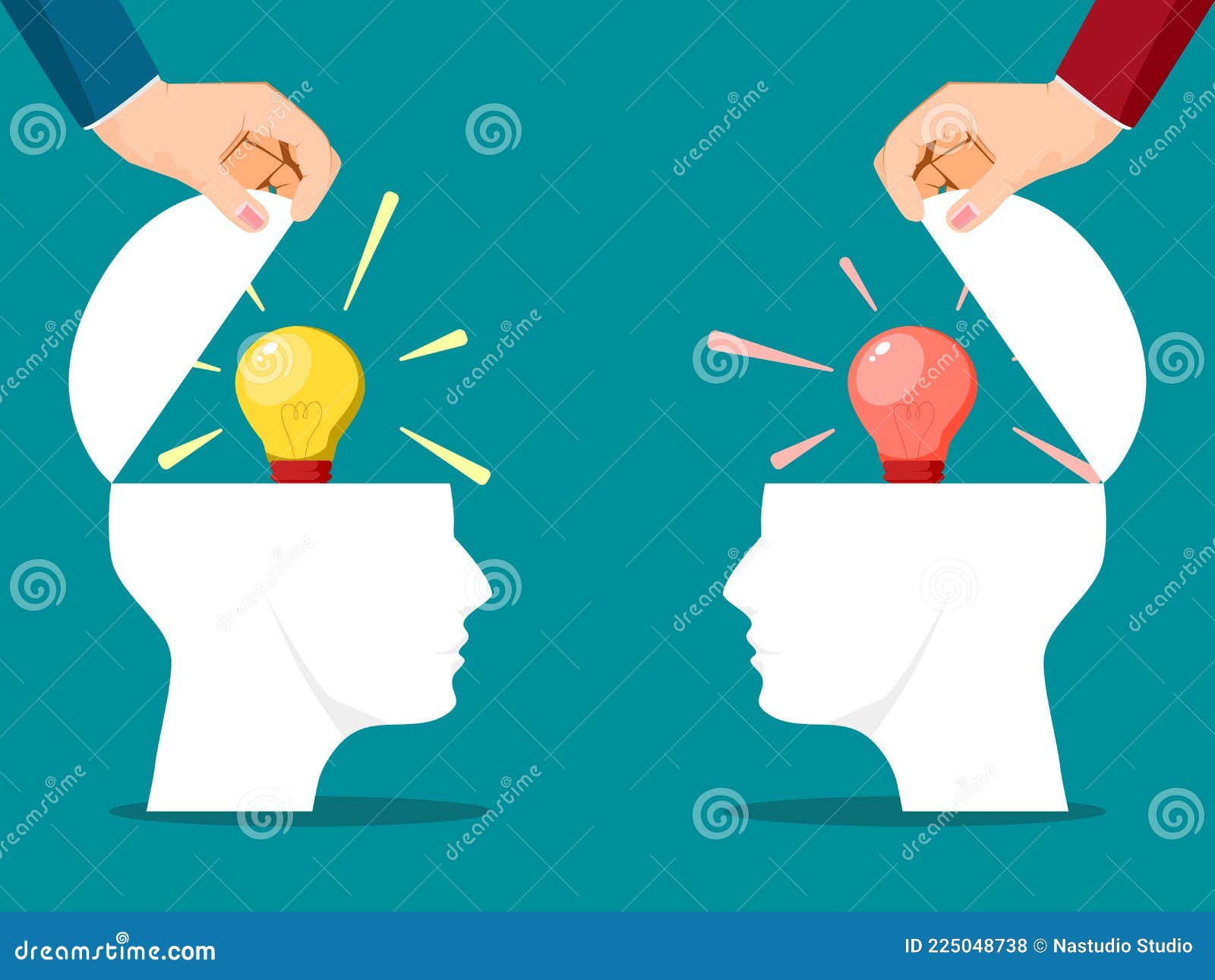 Turn on Two People Brains with Different Colored Light Bulbs. Different ...