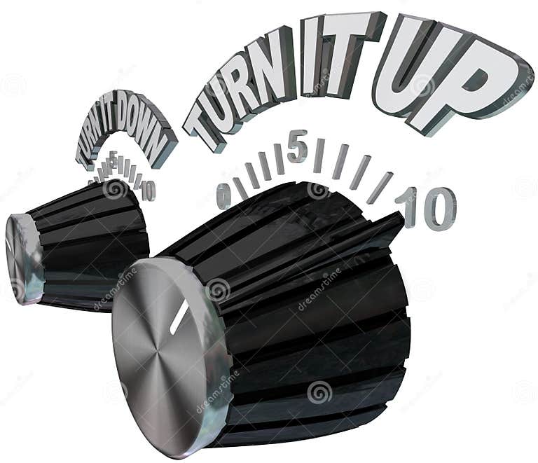 Turn it Up - Dial Knob Turning Up Volume Stock Illustration ...