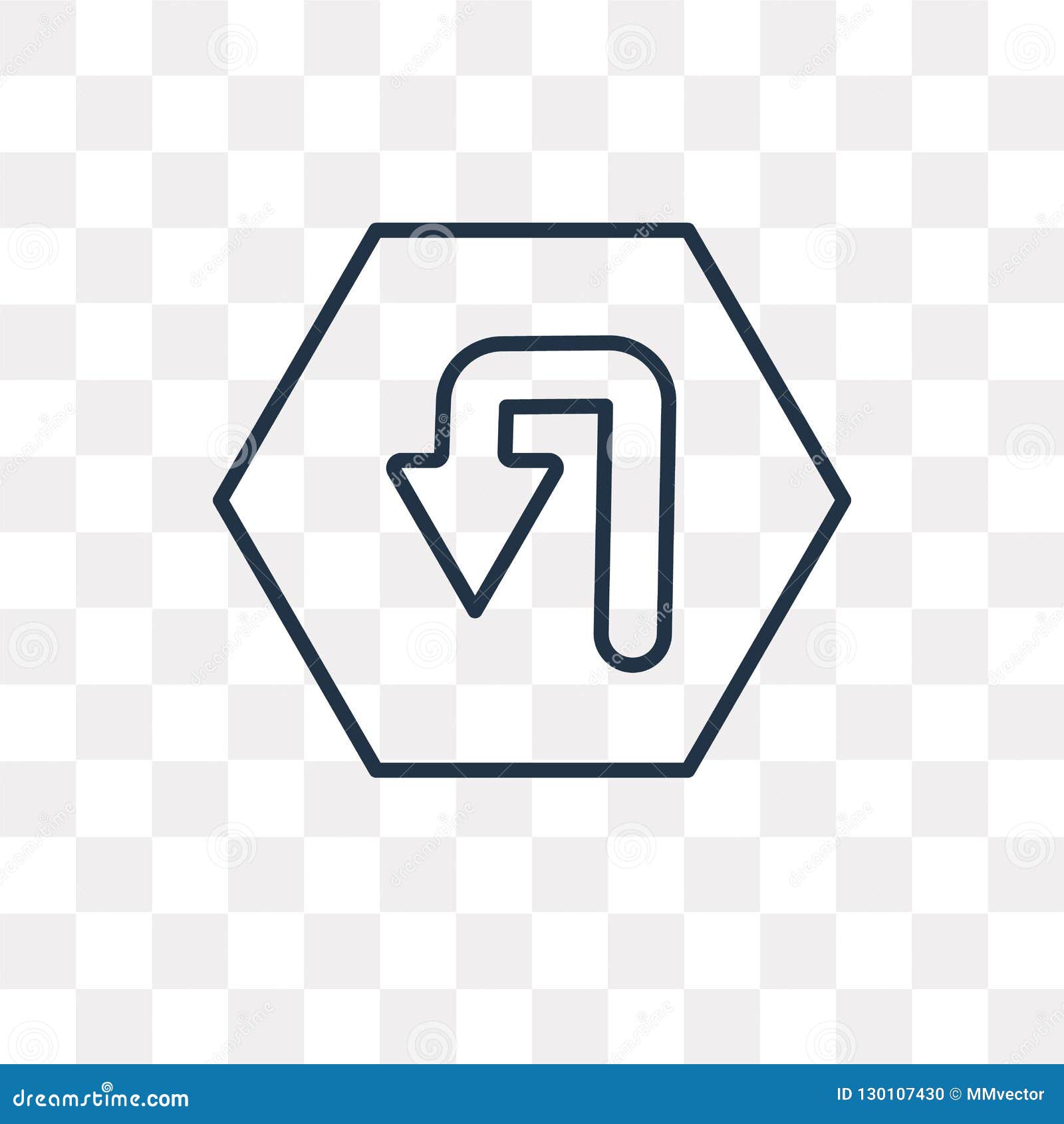 Turn Vector Icon Isolated on Transparent Background, Linear Turn Stock ...