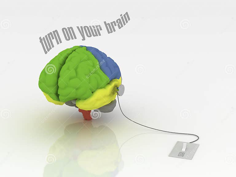 Turn on your brain stock illustration. Illustration of idea - 17391159