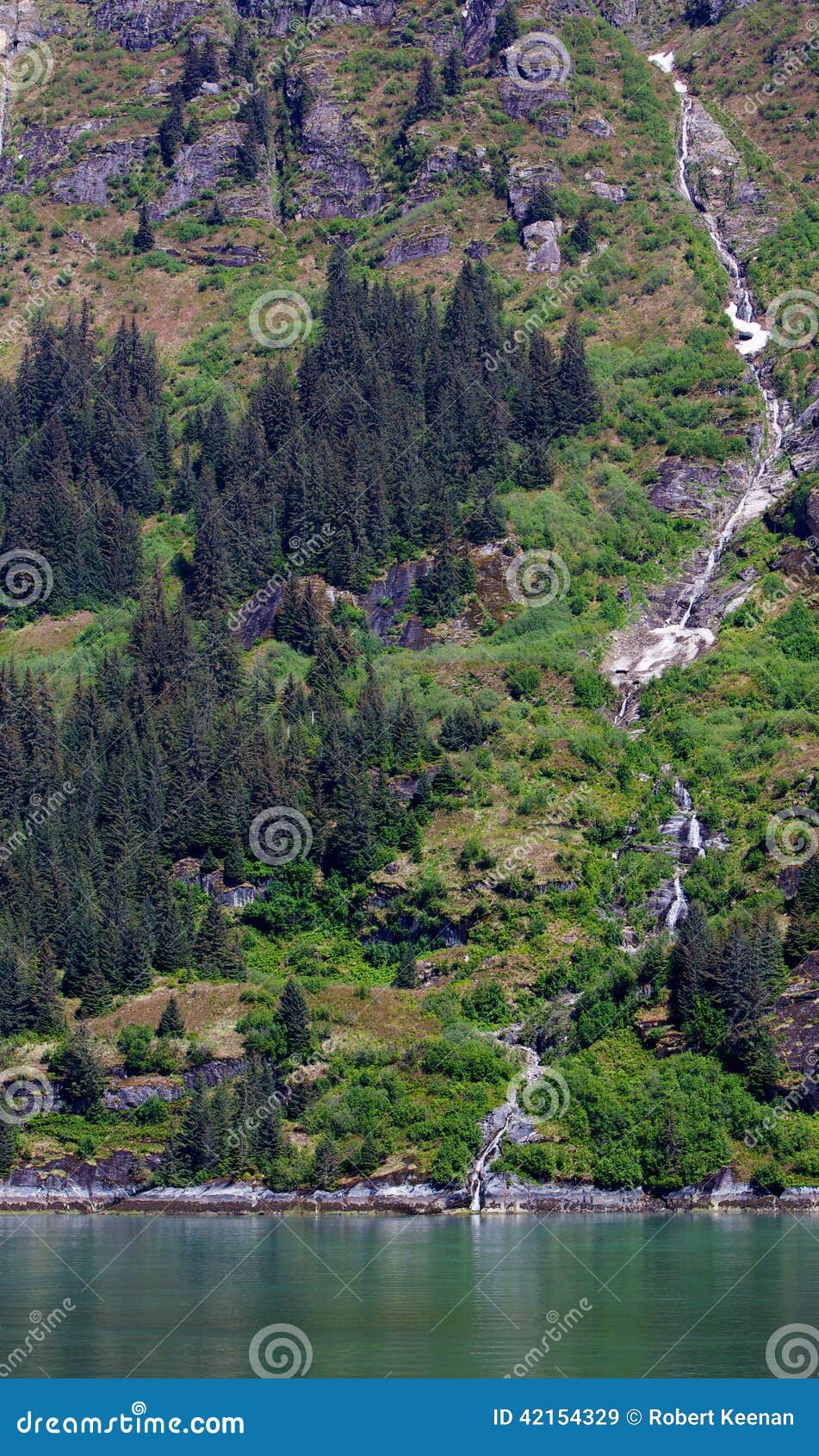 Turnagain Arm Waterfall stock image. Image of water, natural - 42154329