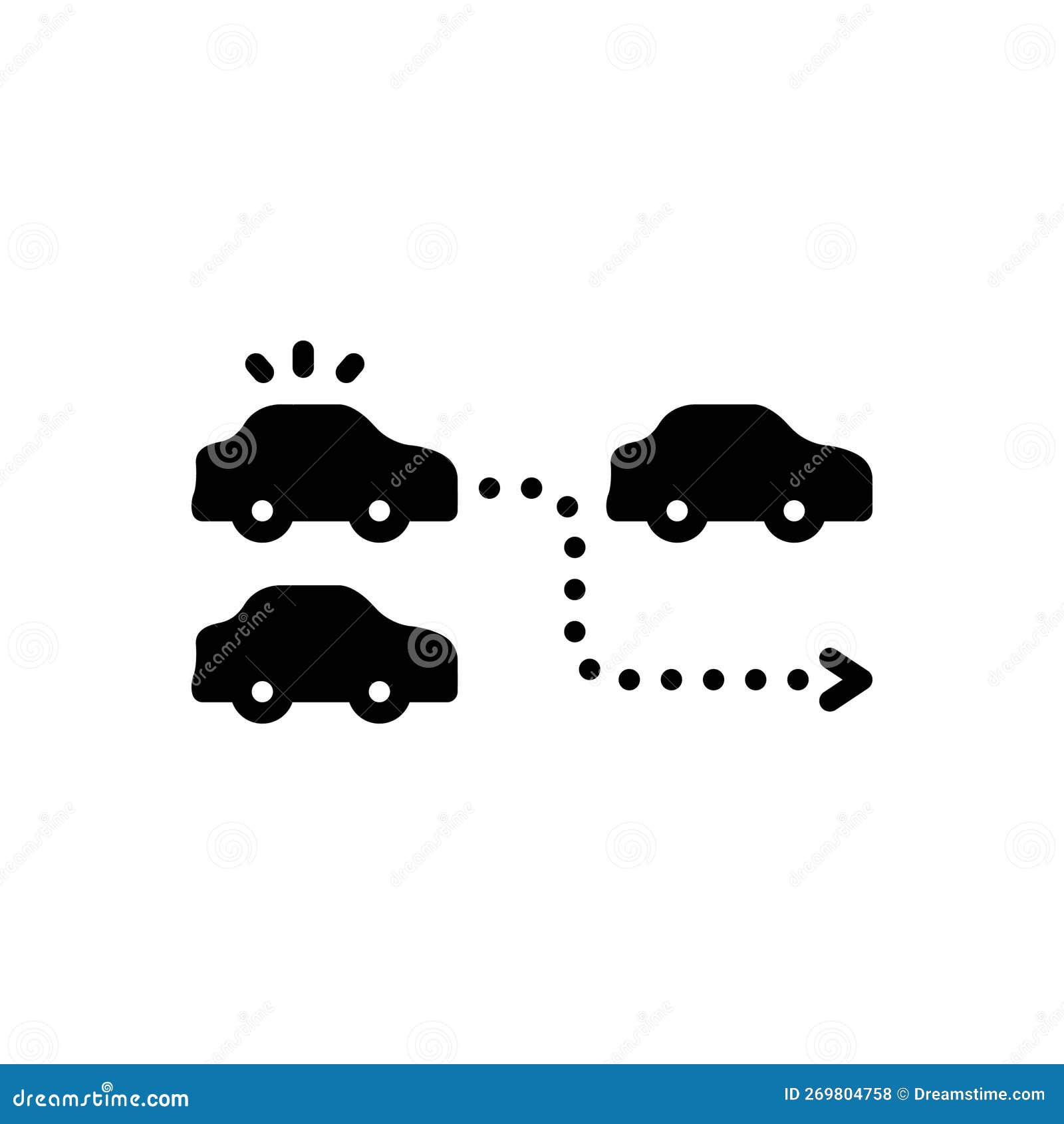 Black Solid Icon for Turned, Car and Traffic Stock Vector ...