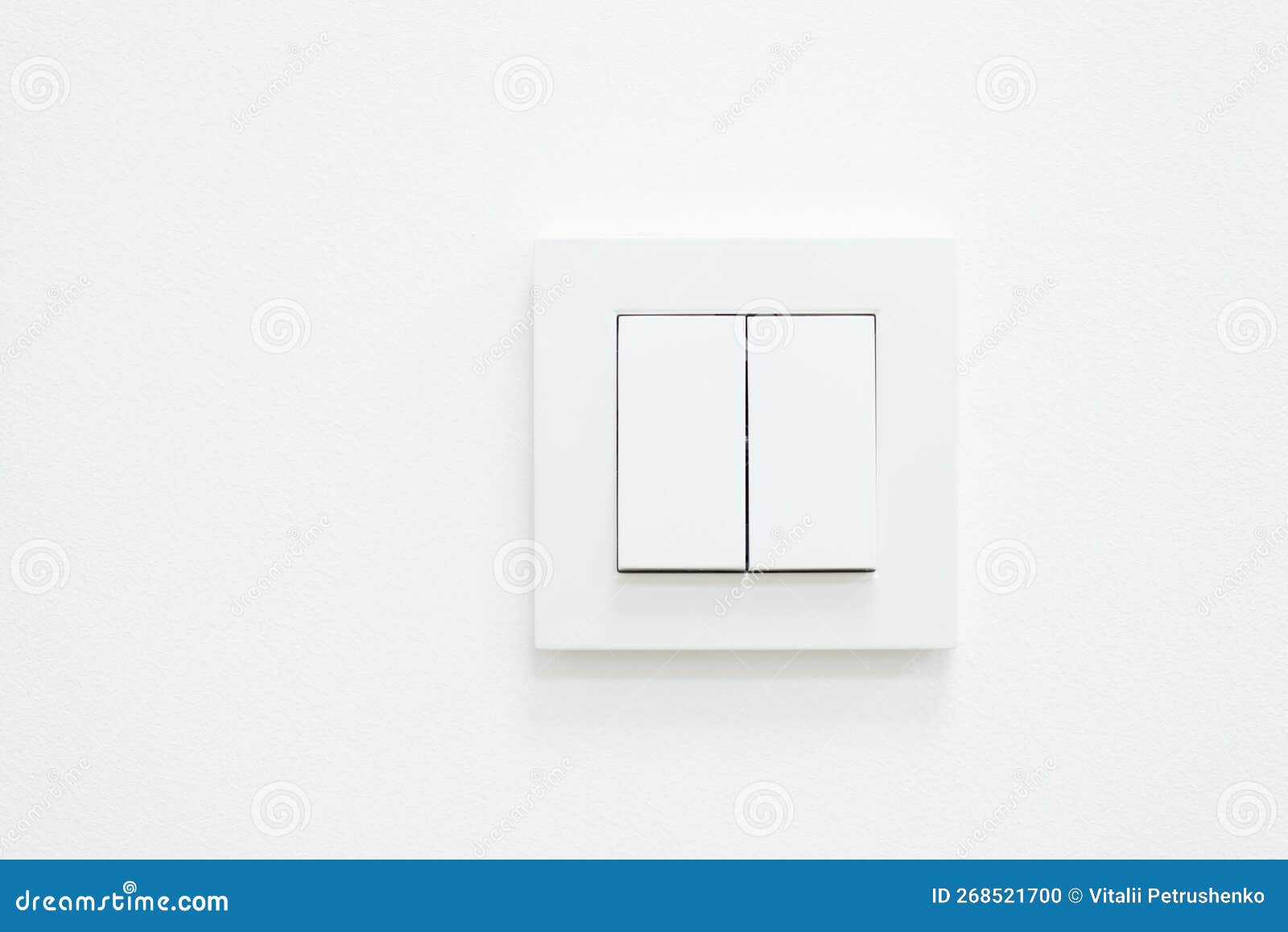 Turned on Light Switch on White Wall Stock Photo - Image of closeup ...