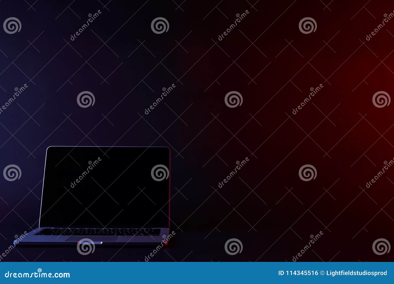 Turned Off Laptop with Blank Screen Stock Photo - Image of minimal ...