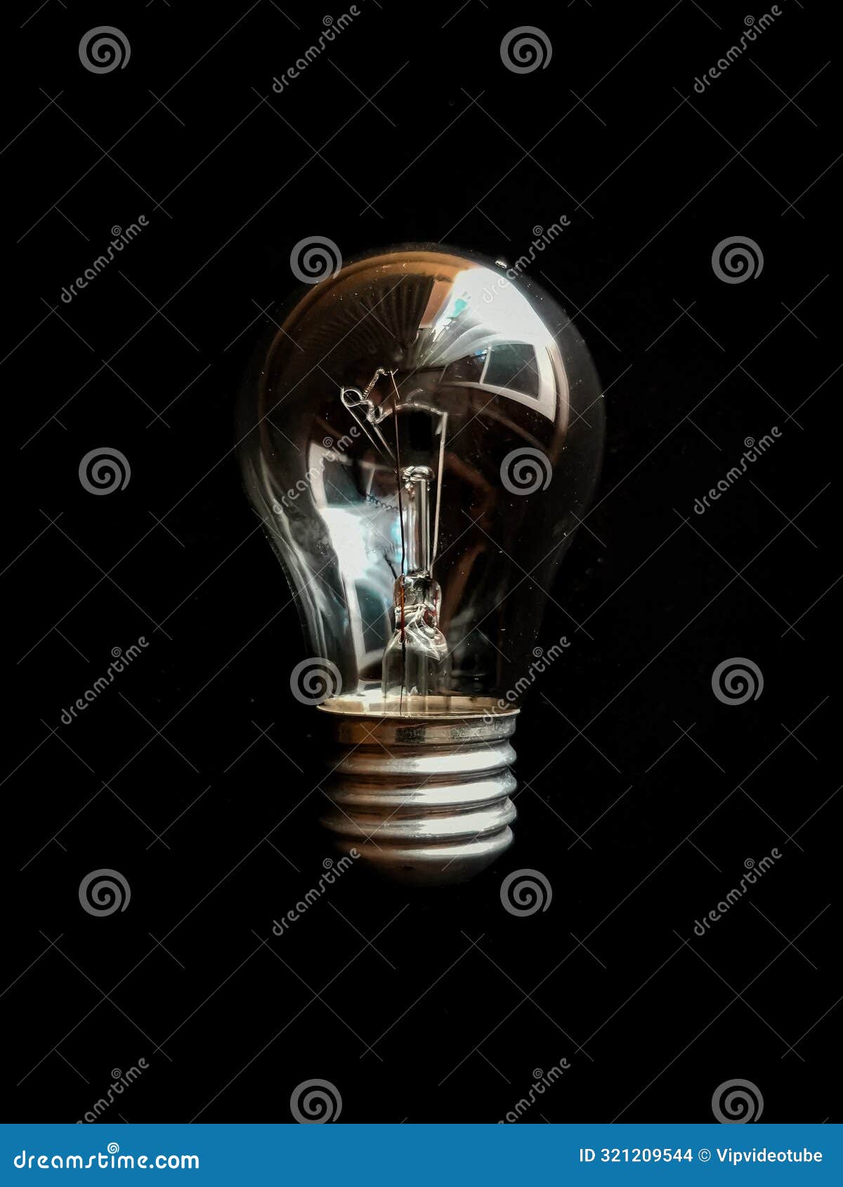Turned Off Light Bulb without Electricity on a Black Background Stock ...