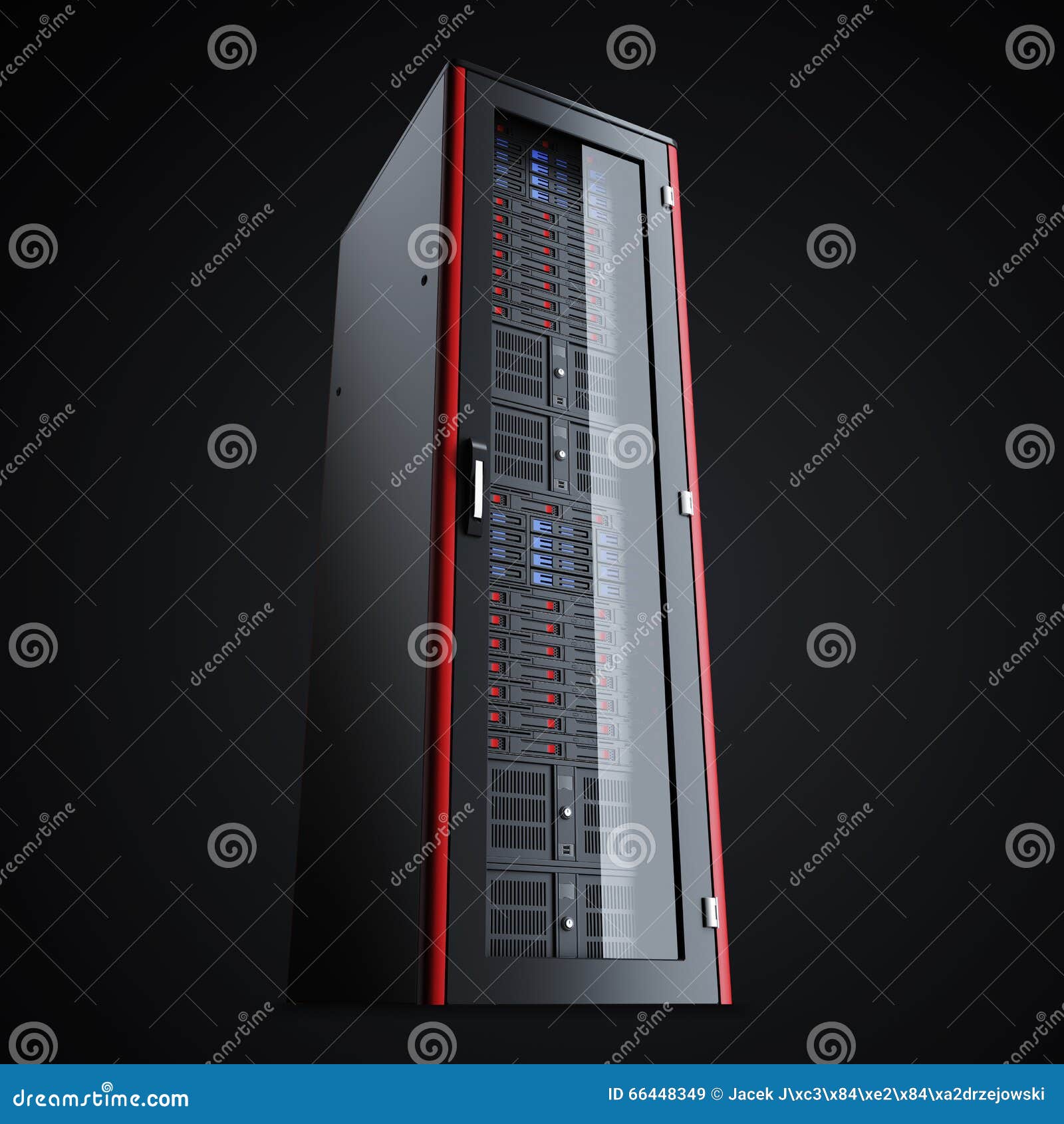 Turned Off Server Rack Isolated on Black Background Stock Illustration ...
