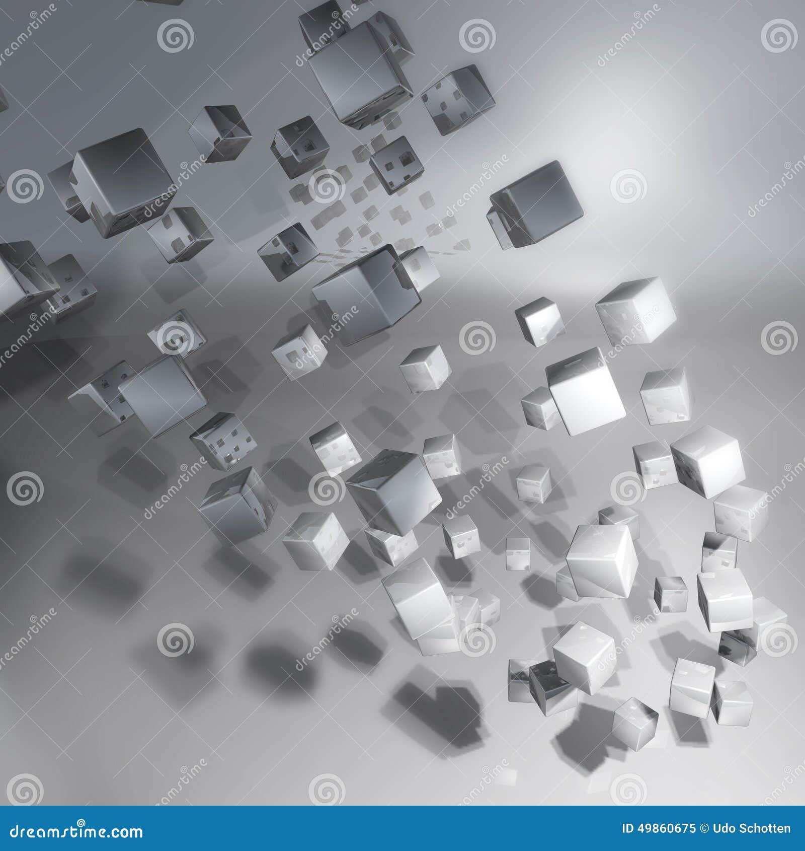 Turned Silver Cubes and Vortex Stock Illustration - Illustration of ...