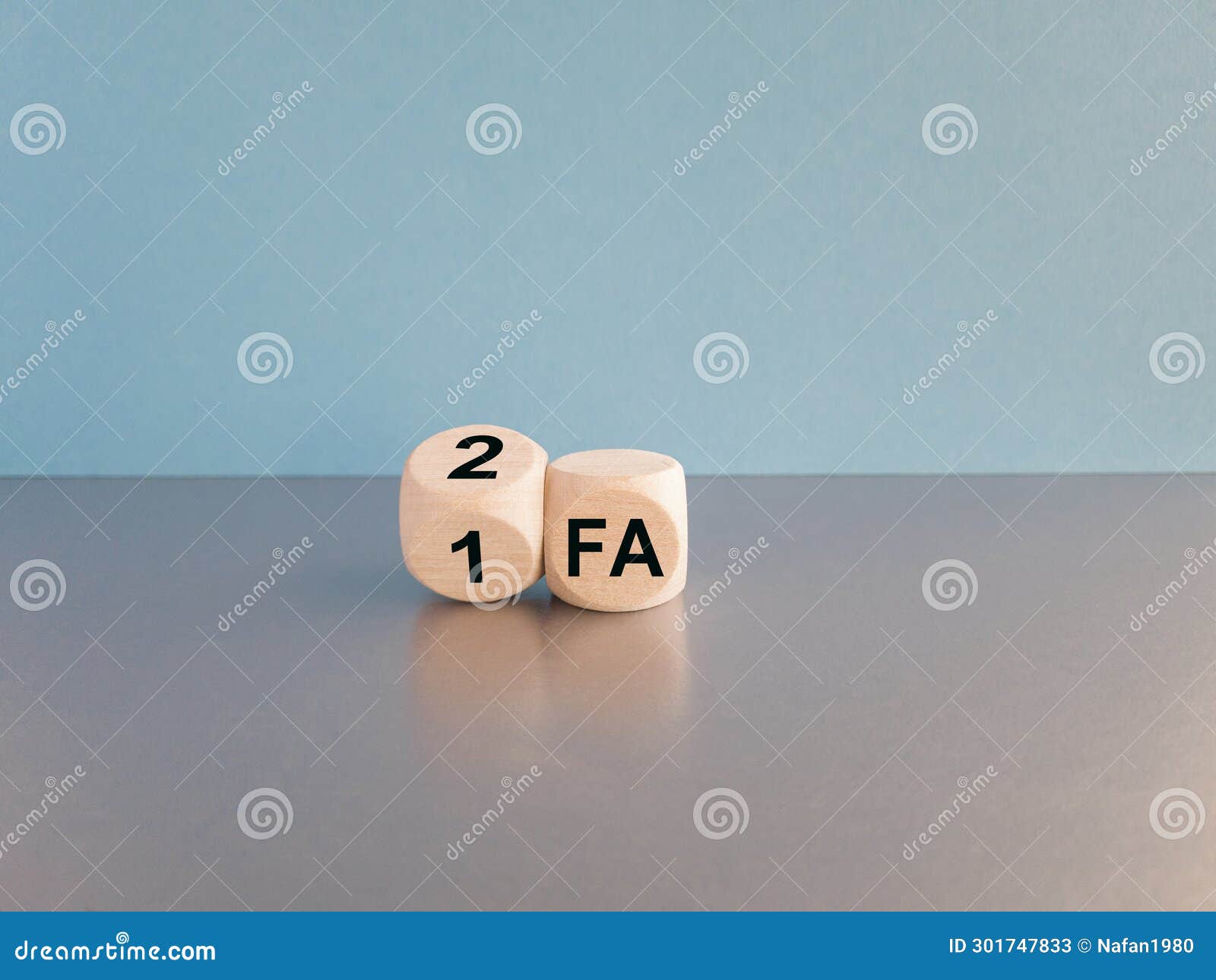 Turned Wooden a Cube and Changes the Abbreviation 1FA To 2FA Stock ...