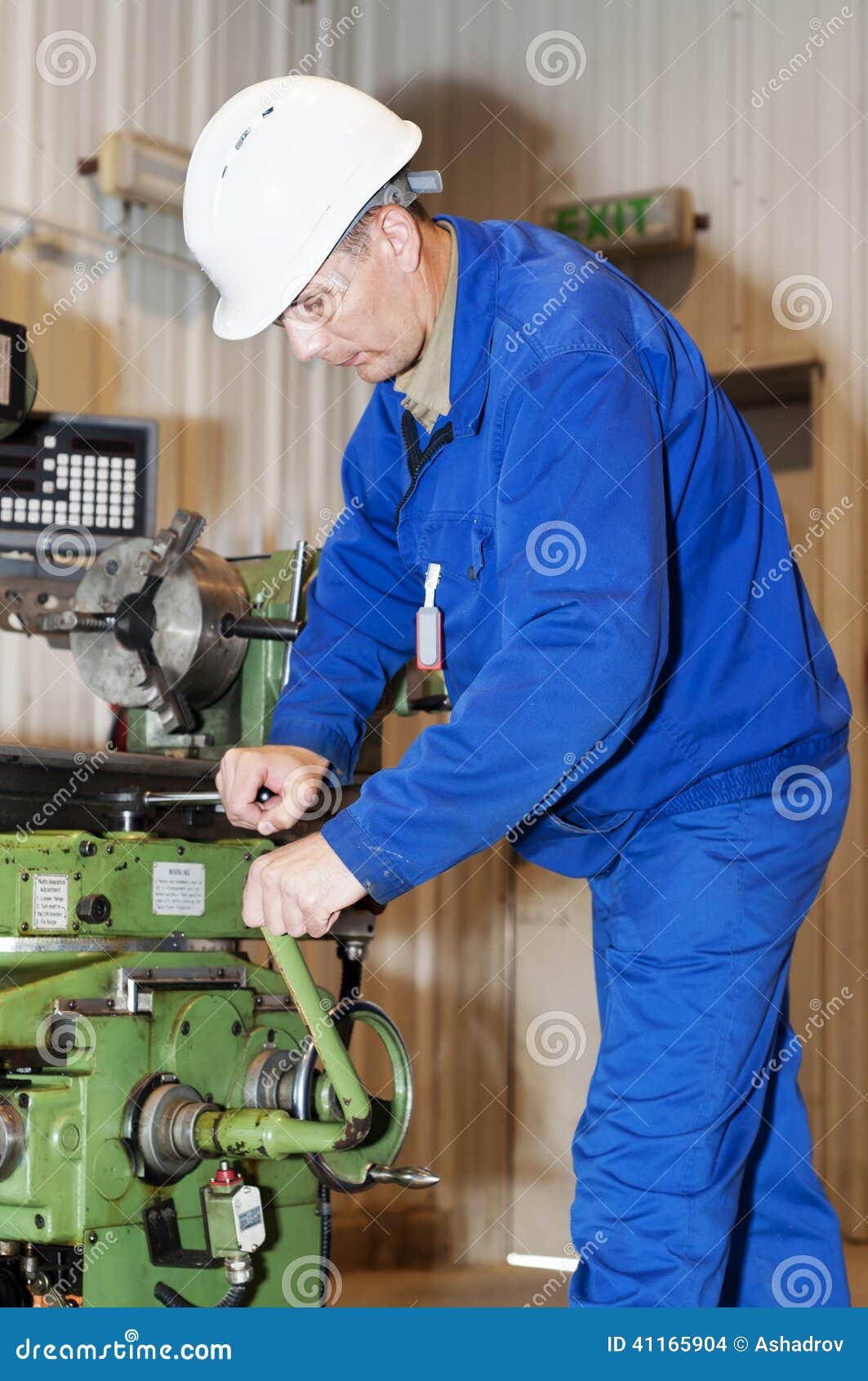 Turner Running on the Machine. Stock Photo - Image of production, metal ...