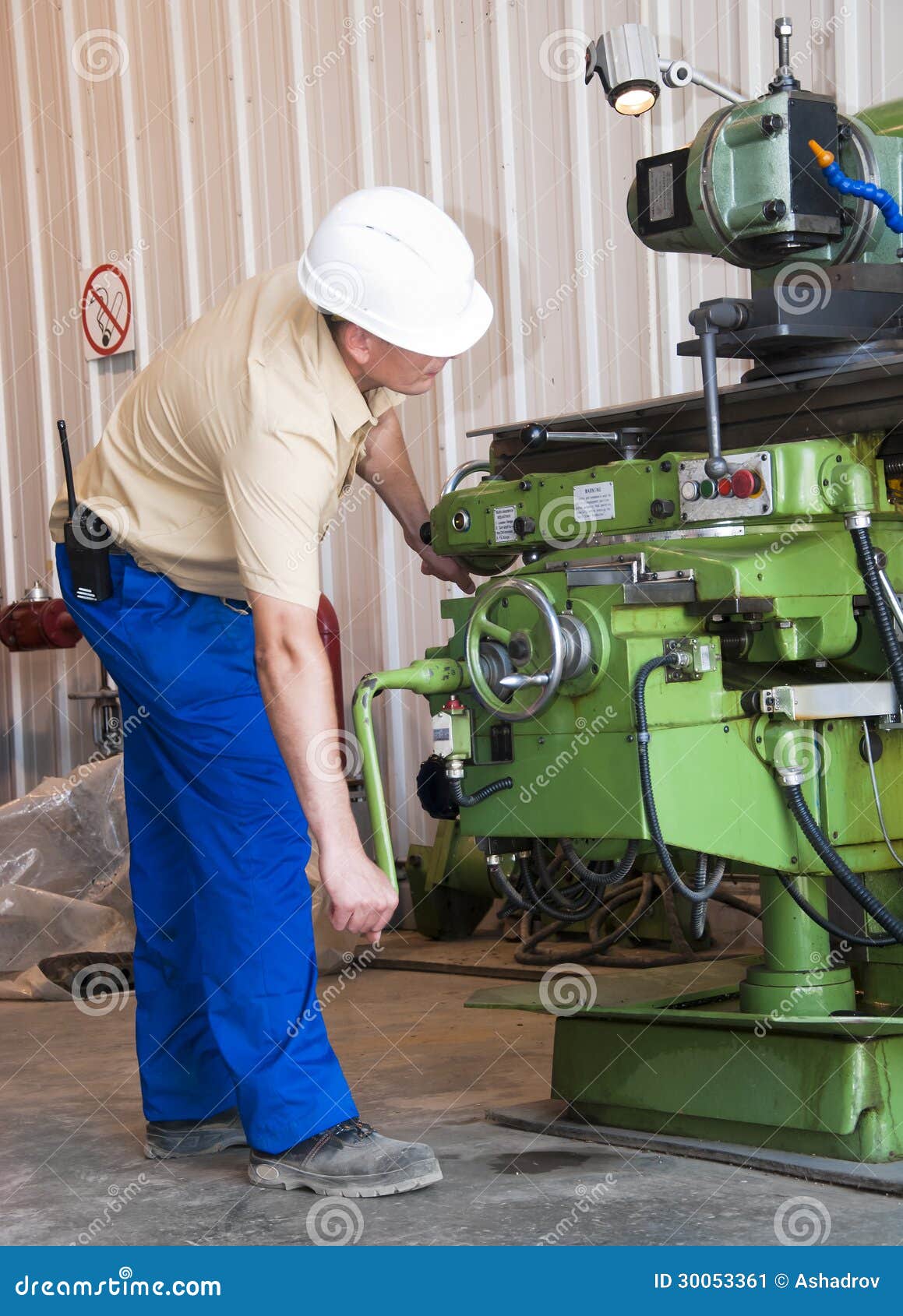 The Mechanic Serves the Lathe Stock Image - Image of metal, instrument ...