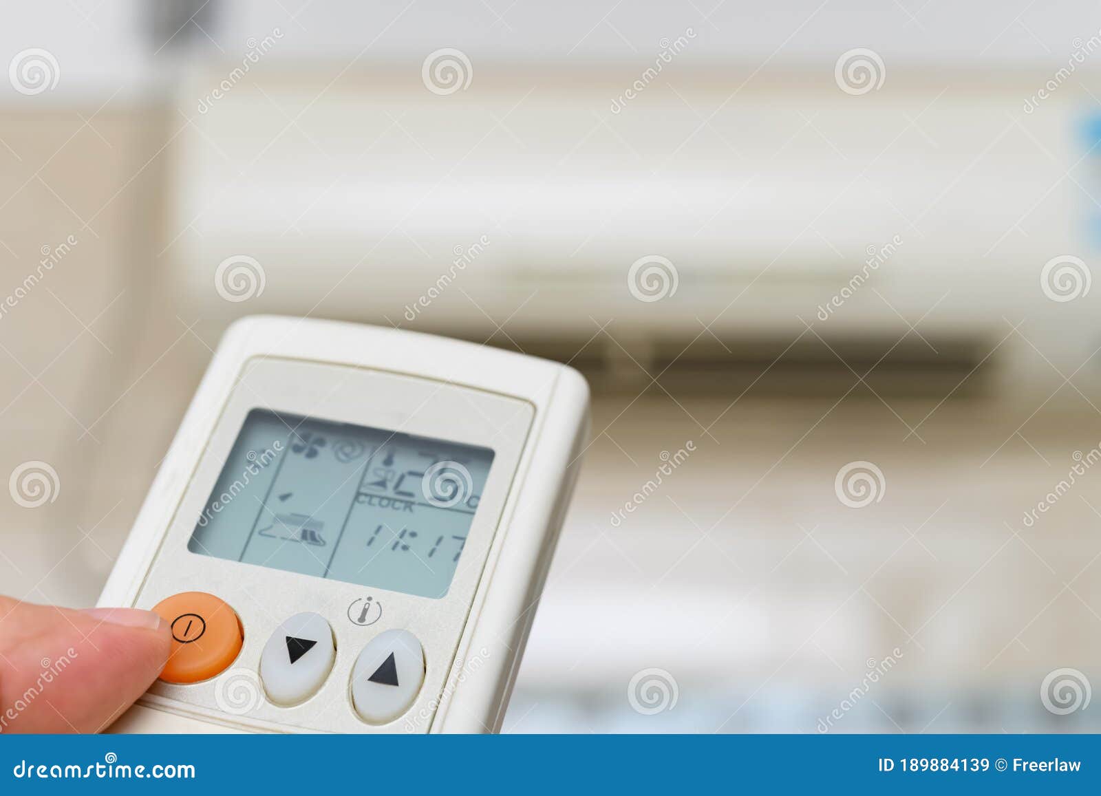 Turning on Air Conditioner Via a Remote Control Stock Image - Image of ...