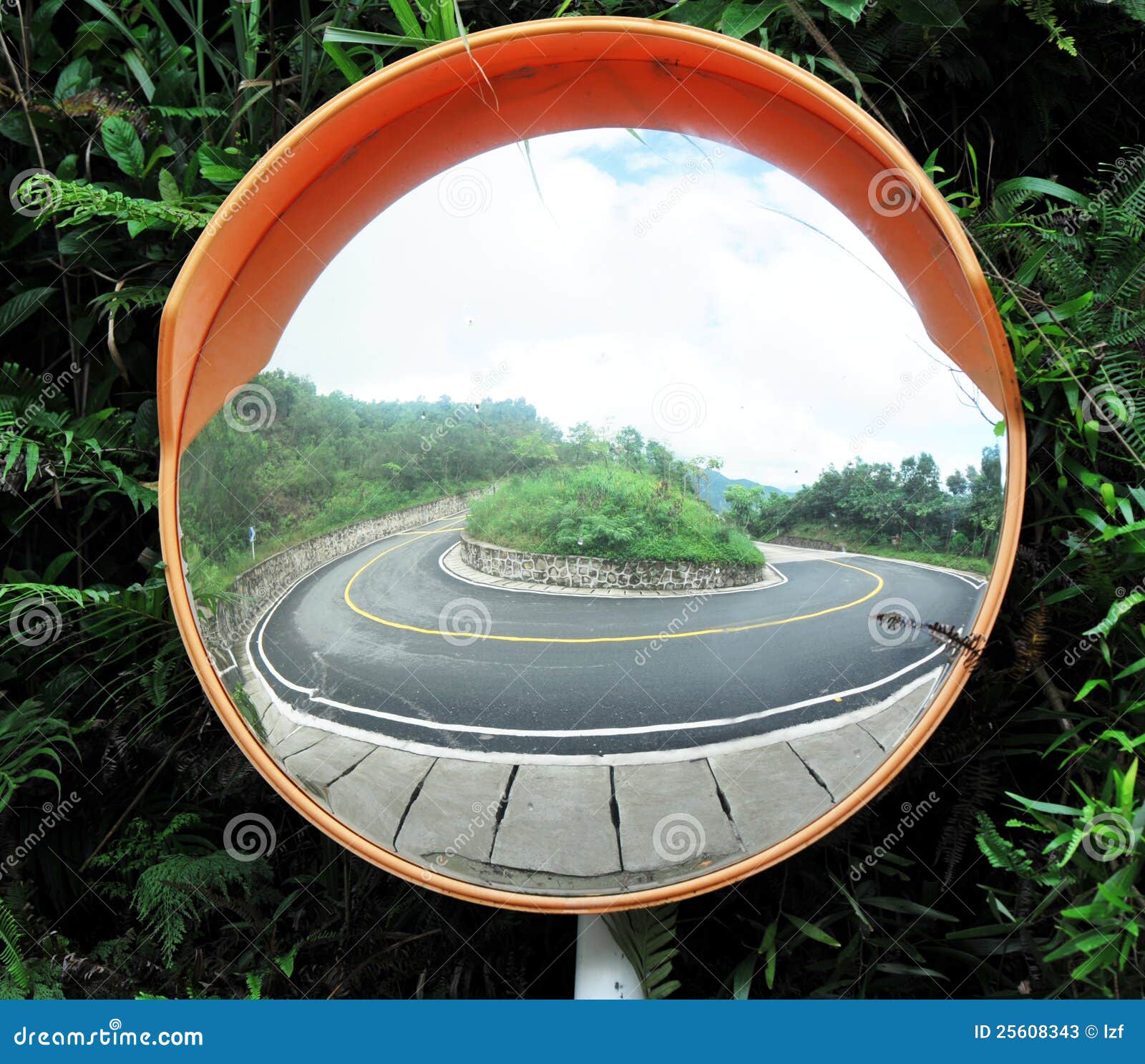 Turning angle mirror stock image. Image of drive, road - 25608343