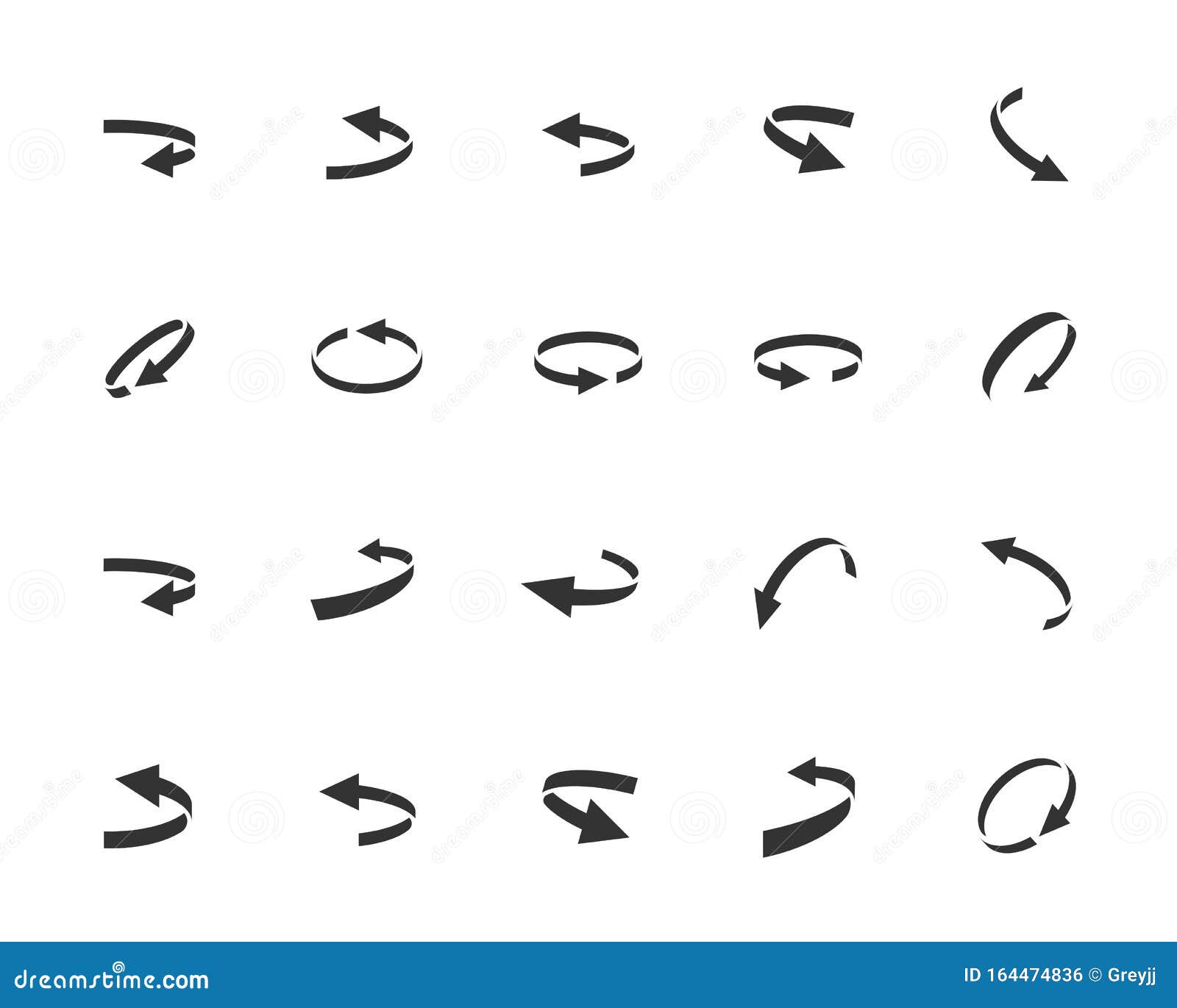 Turning Arrows Icon Set stock vector. Illustration of shape - 164474836 Turning Arrows Icon Set stock vector. Illustration of shape - 164474836