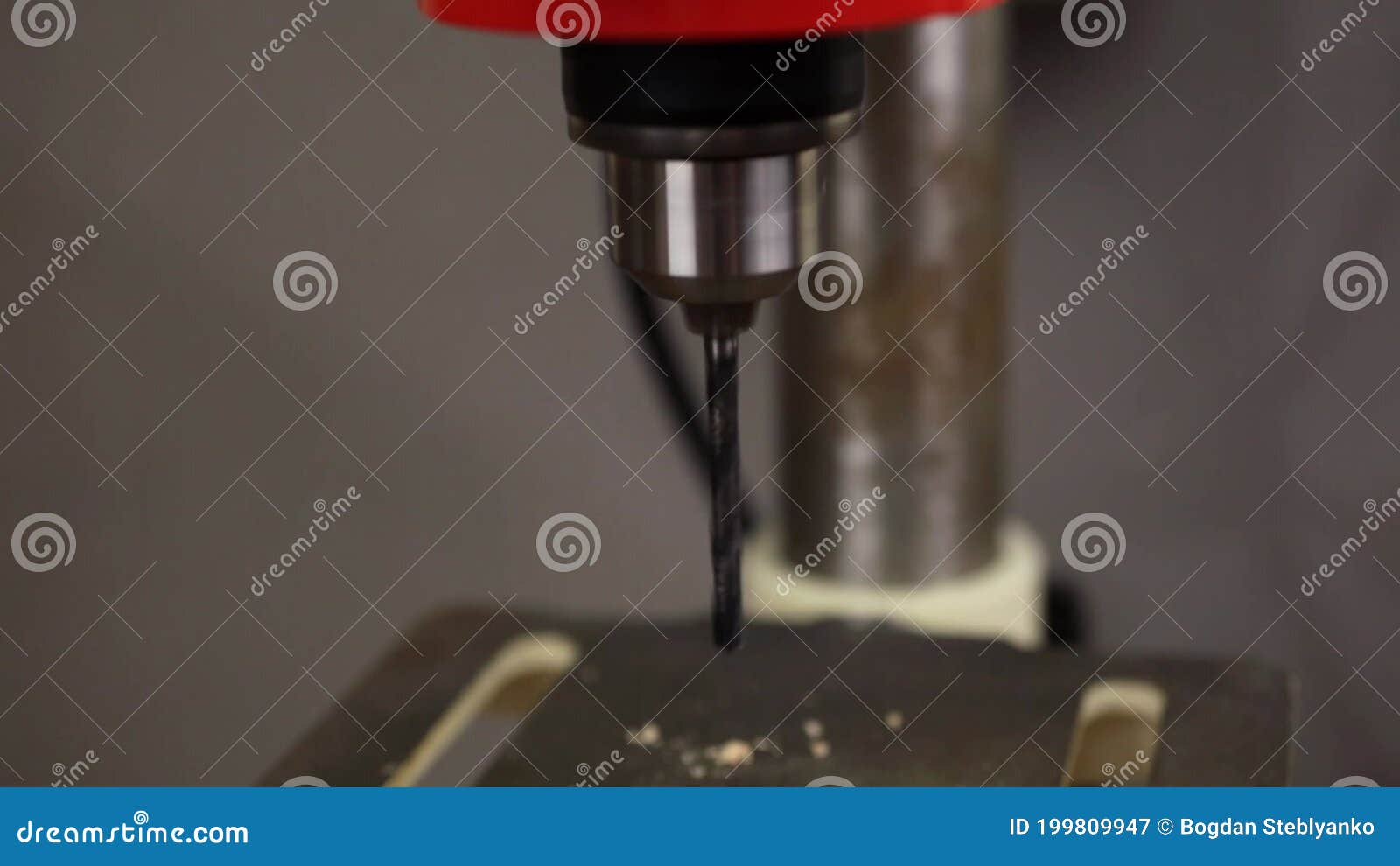 Turning on the Bench Drill. Rotation of the Drill Stock Video - Video ...