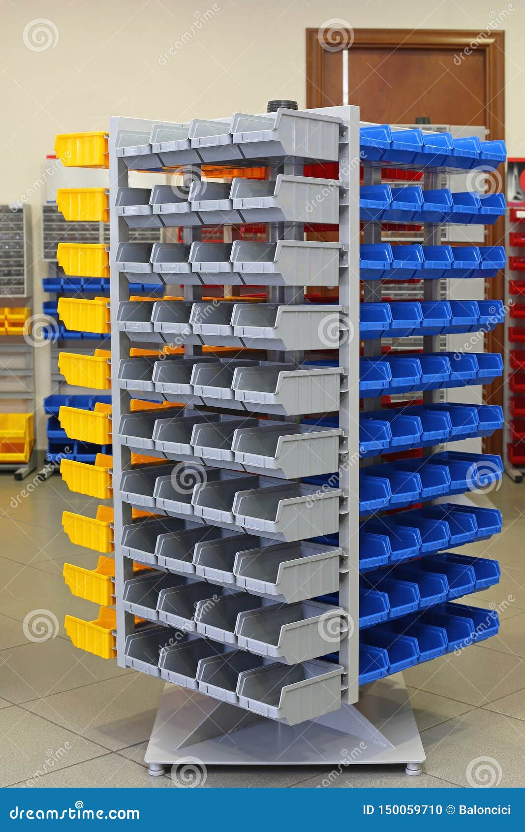 Turning Bin Rack stock photo. Image of storehouse, parts - 150059710
