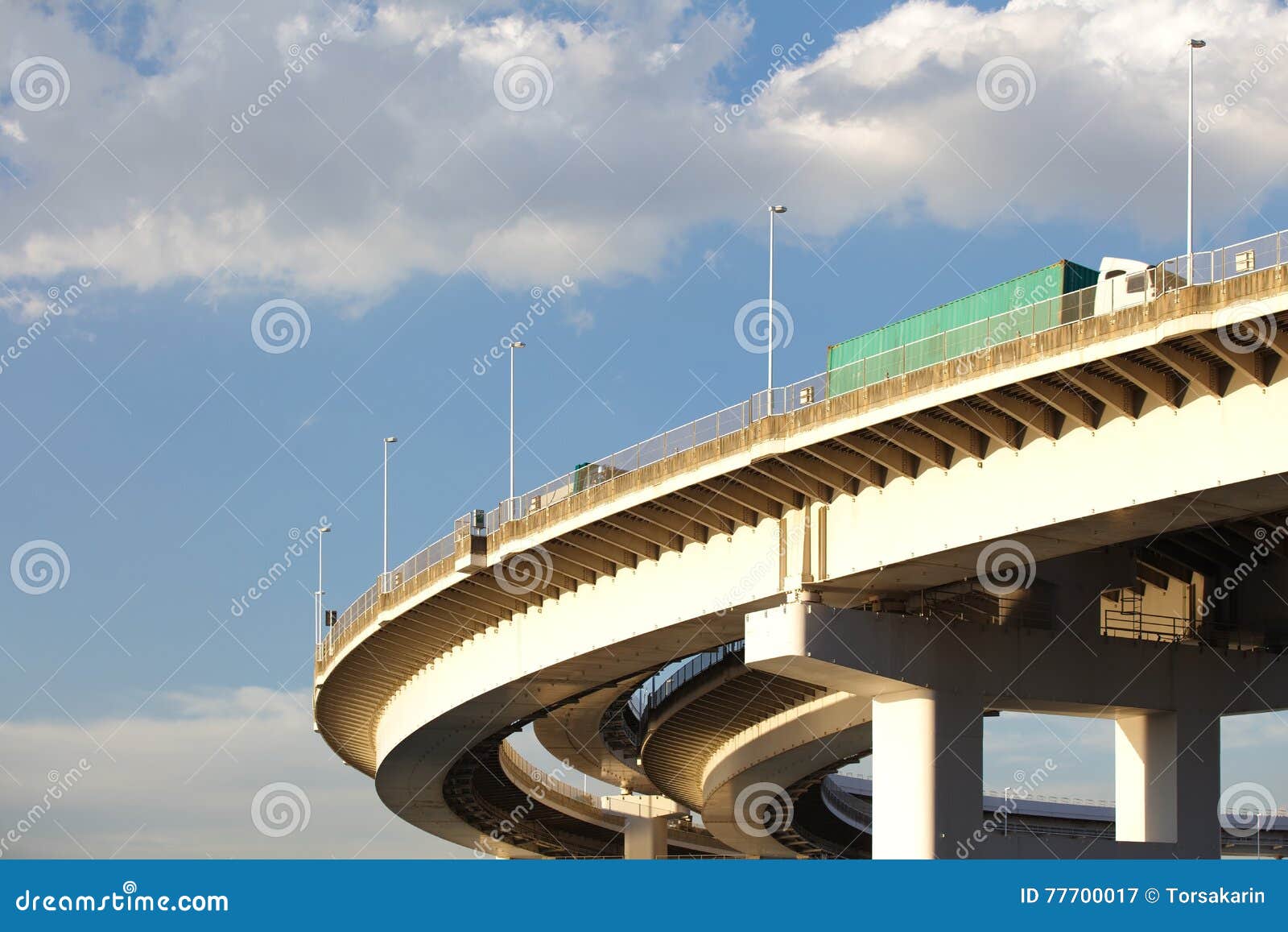 Turning bridge stock image. Image of freeway, toll, highway - 77700017