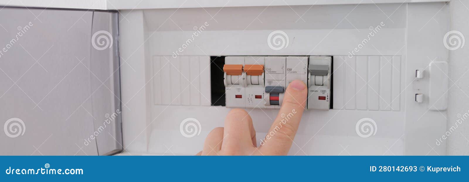 Turning on Circuit Breaker on Control Panel after it Tripped Due To ...