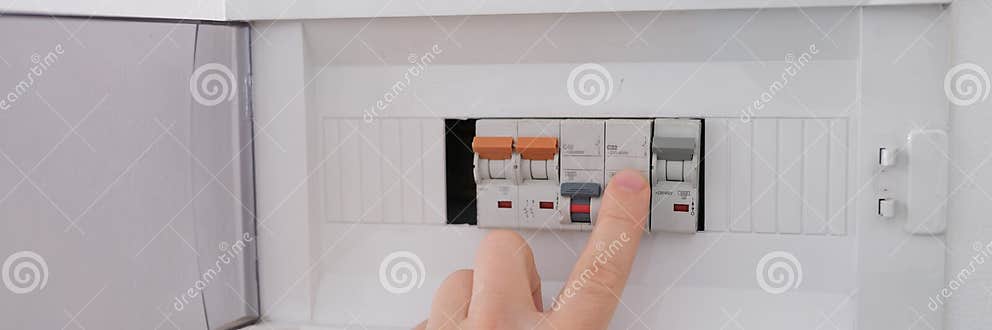 Turning on Circuit Breaker on Control Panel after it Tripped Due To ...