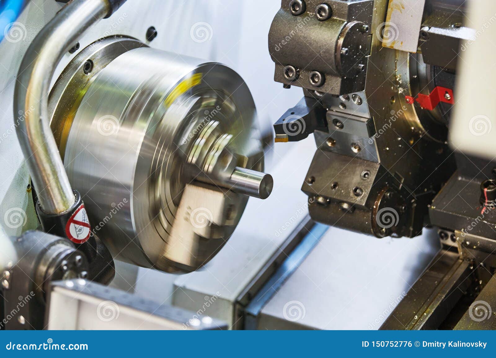 Turning Cnc Machine at Metal Work Industry. Precision Manufacturing and ... Turning Cnc Machine at Metal Work Industry. Precision Manufacturing and ...
