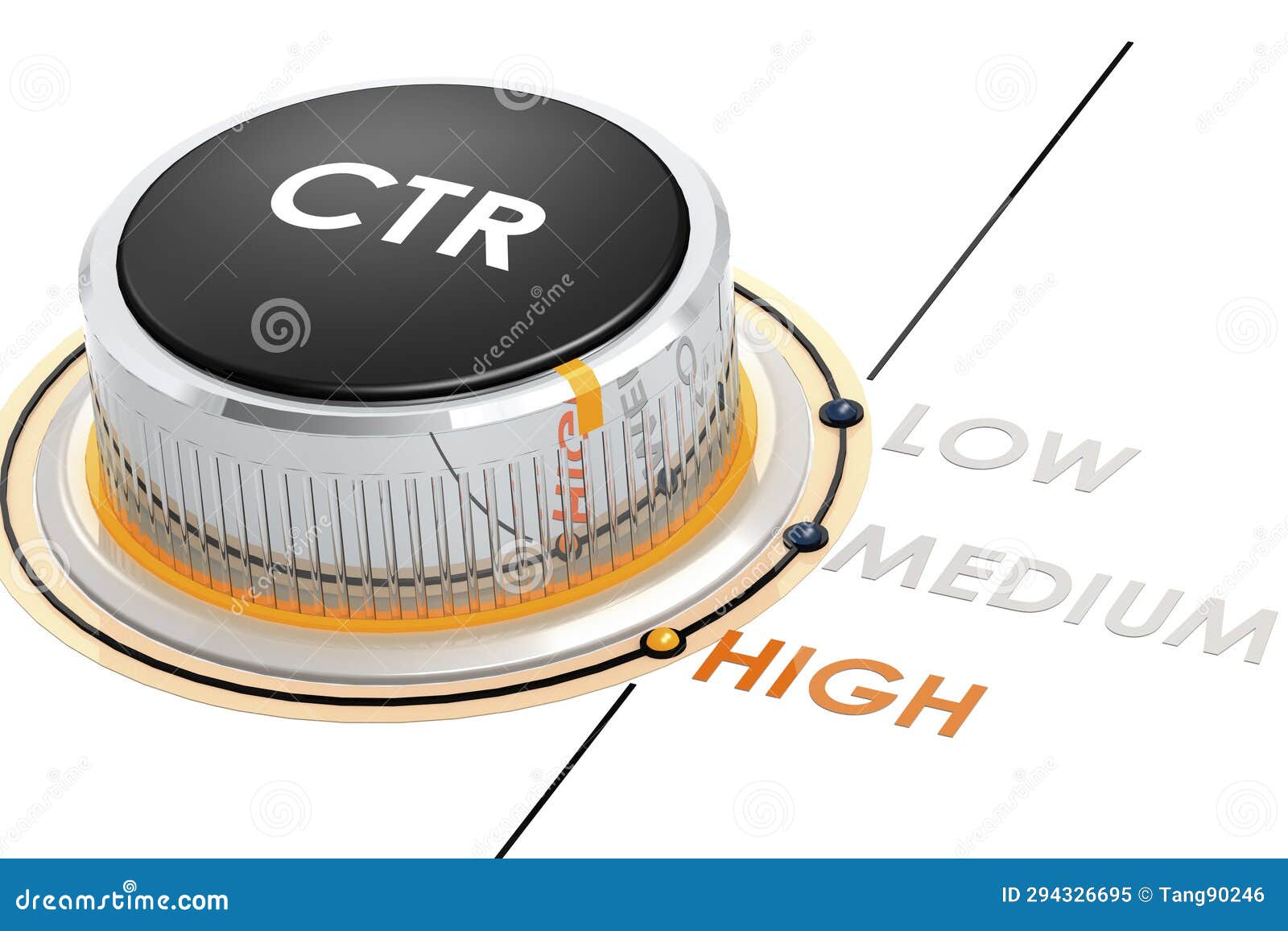 Turning a Ctr Knob on the Highest Position Stock Image - Image of ...