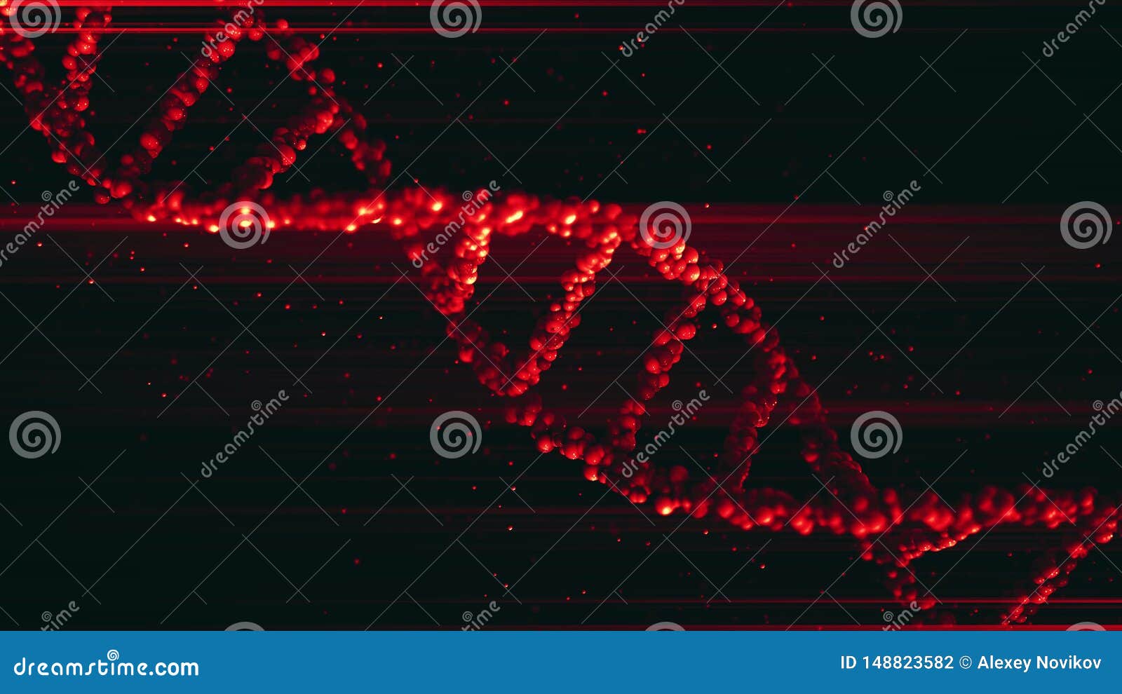 Red DNA Molecule Model, Seamless Loop Stock Footage - Video of spiral ...