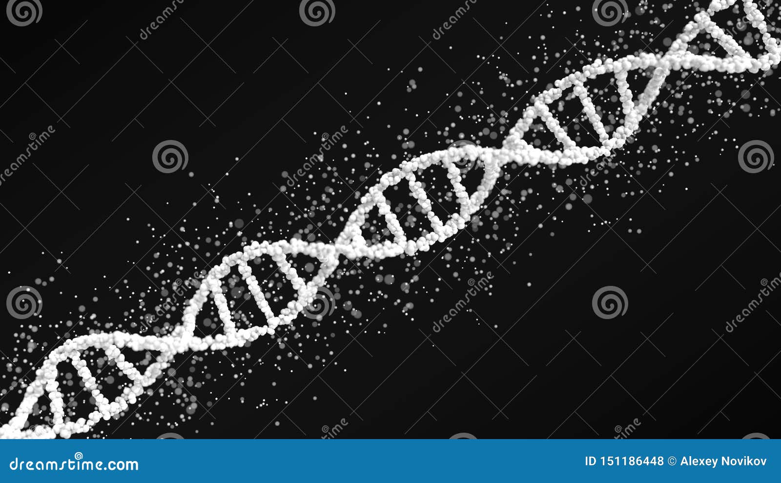 White DNA Molecule Ball Model with Particles, Seamless Loop Stock ...