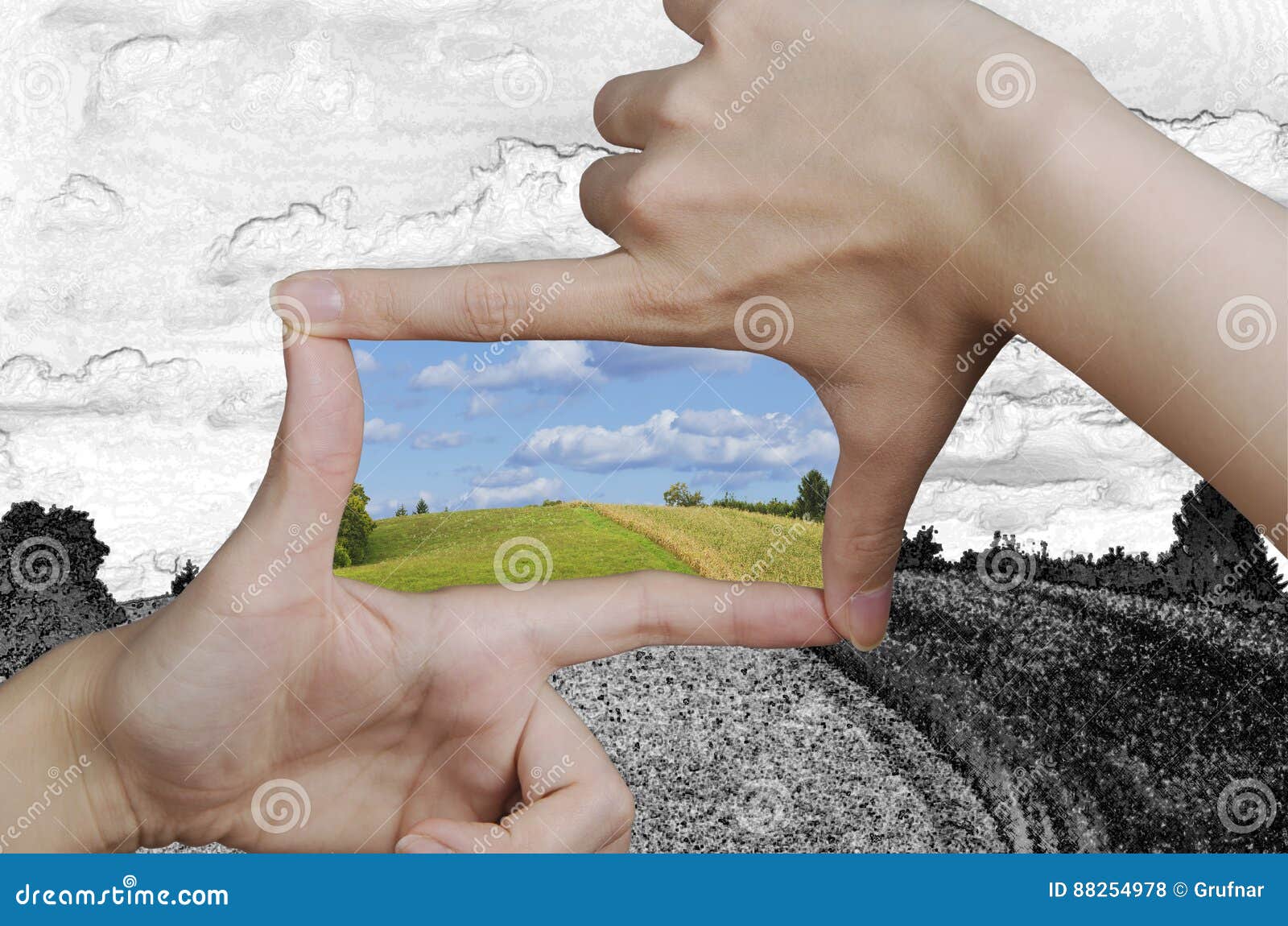 Turning a Drawing of a Vision into Reality Stock Photo - Image of ...