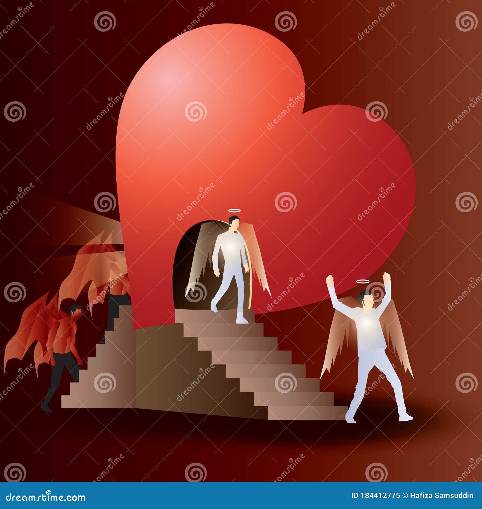 Turning Evil into Good Concept. Vector Illustration Decorative ...