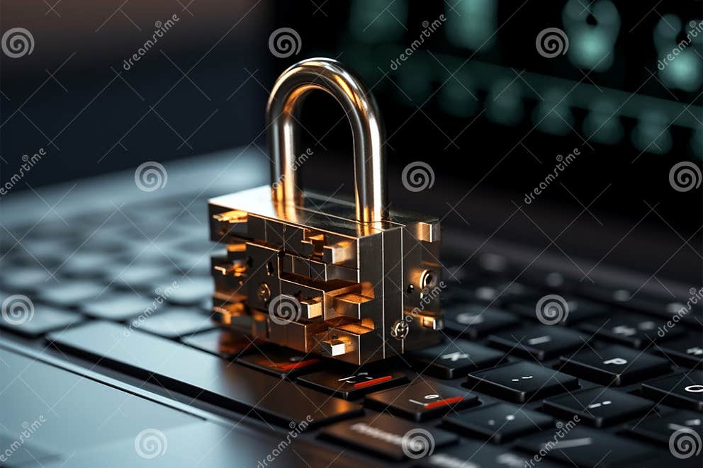 Turning the FCS Padlock on the Laptops Side Ensures Security Stock ...