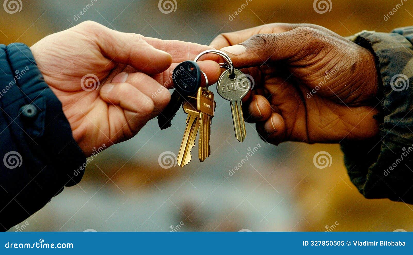 Turning in the Keys in an Urban Environment Stock Illustration ...