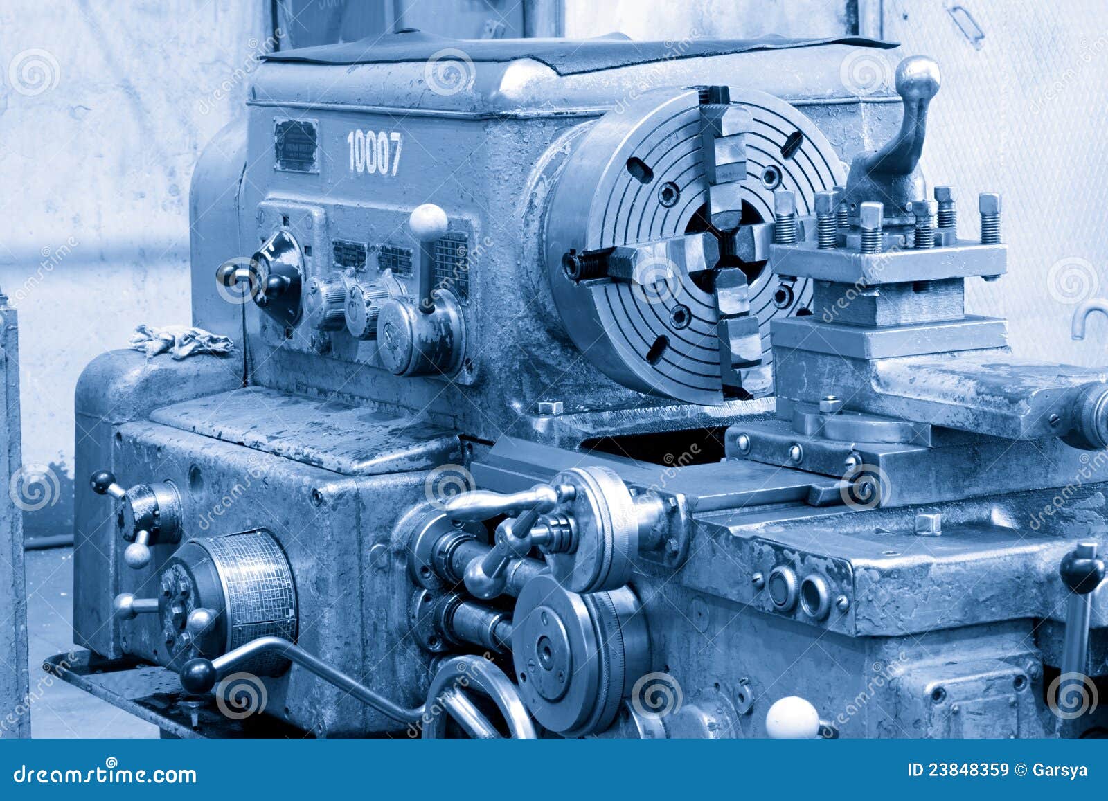 Turning lathe stock image. Image of iron, industry, building - 23848359