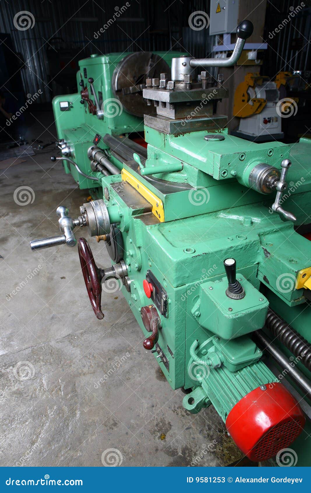 Turning lathe stock image. Image of factory, mechanical - 9581253