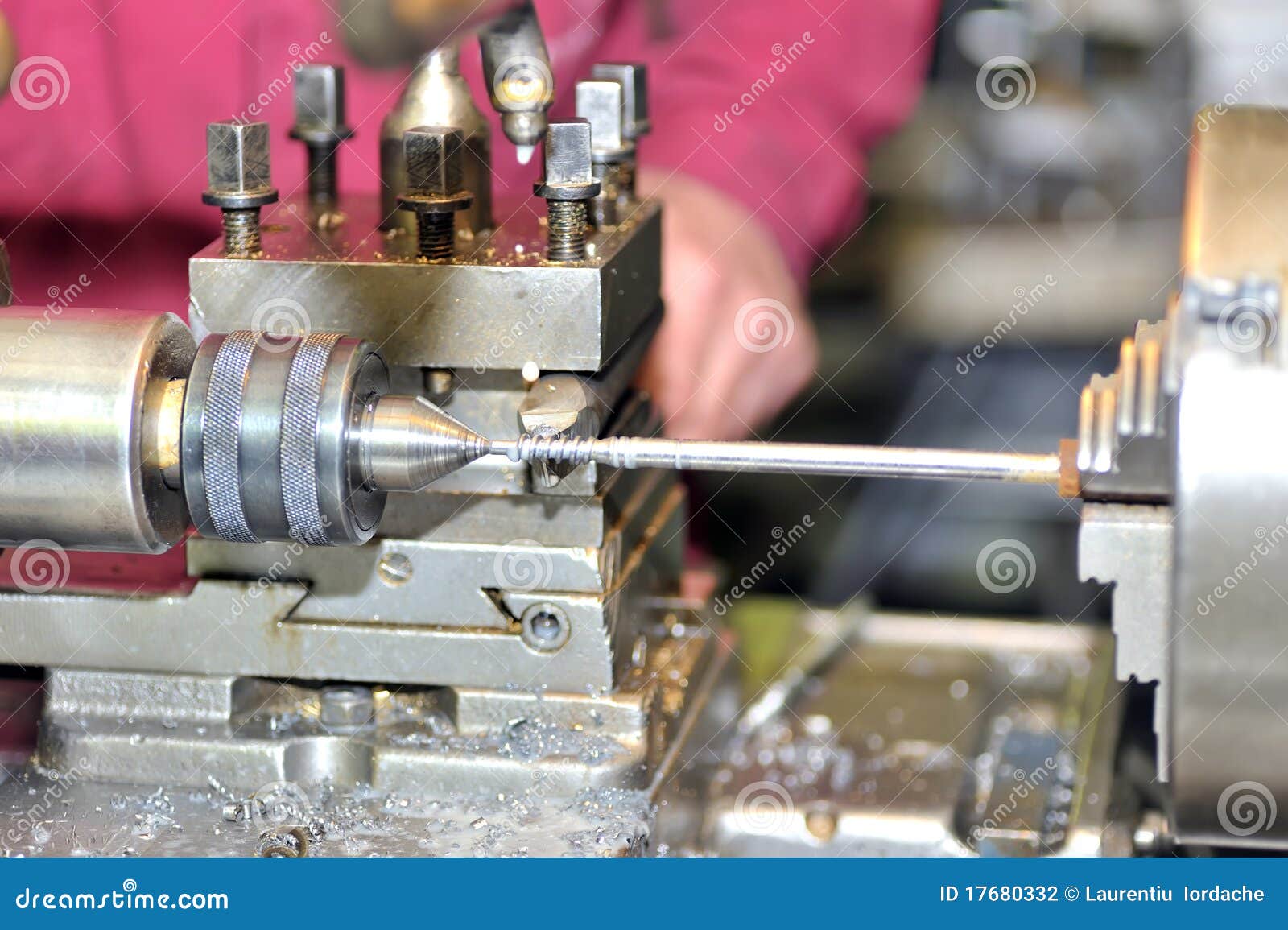 Turning lathe in action stock photo. Image of industry - 17680332