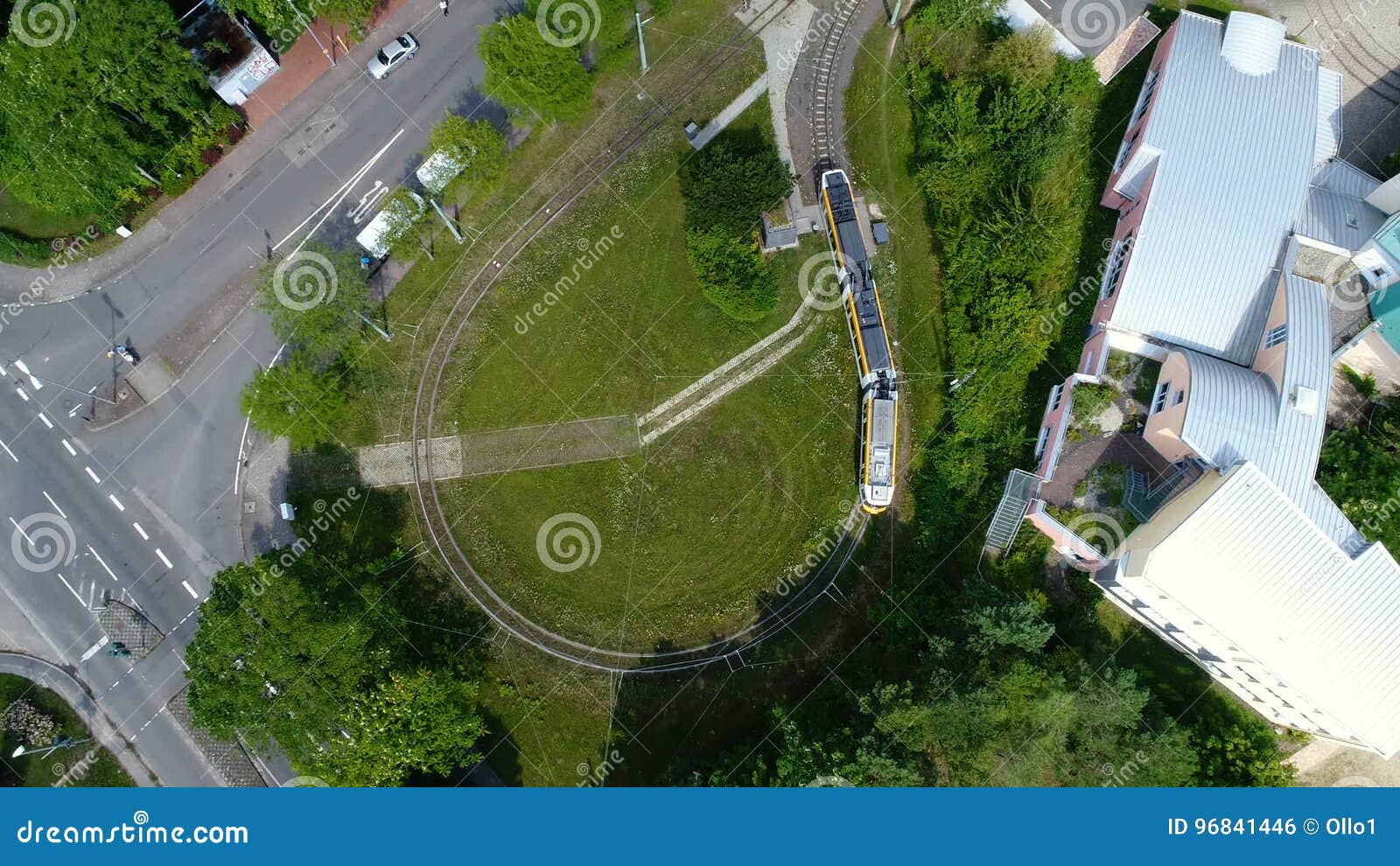Turning Loop of Tramway - Aerial View Stock Footage - Video of outdoors ...