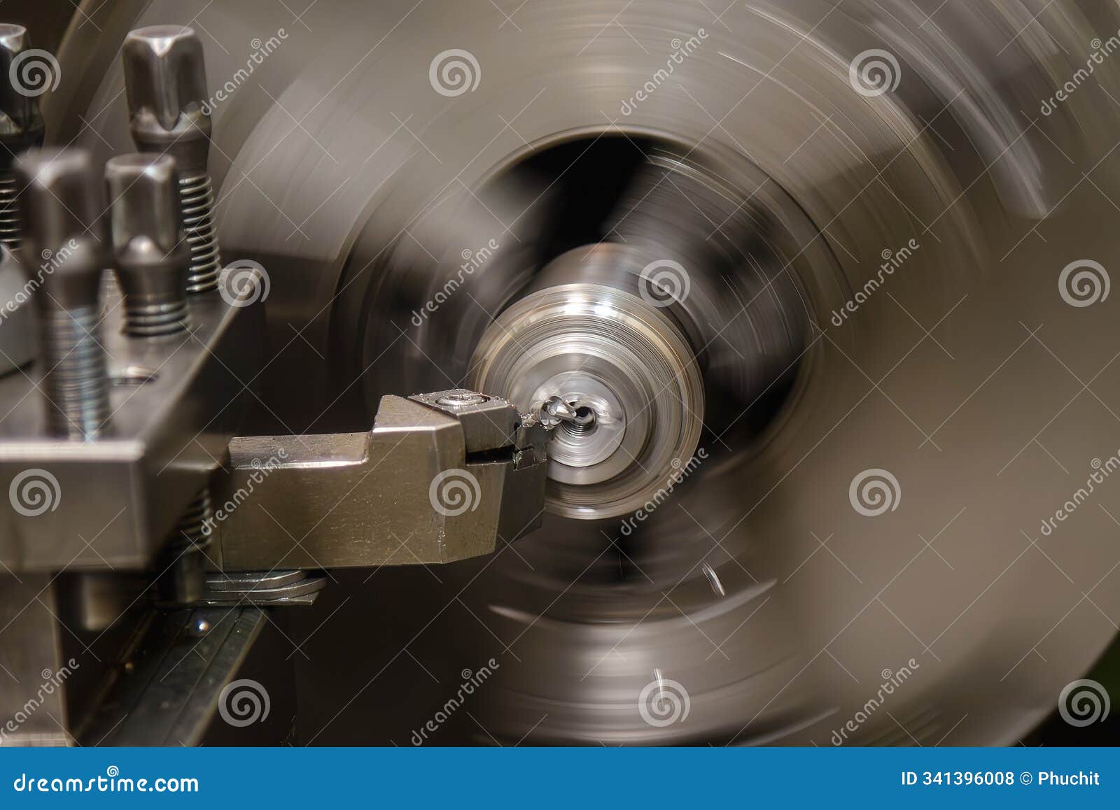 The Turning Machine Operation with Continue Chip Stock Photo - Image of ...