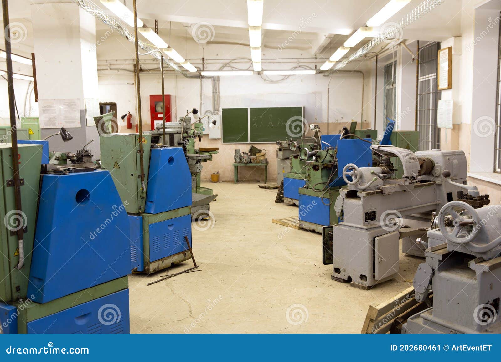 Turning and Milling Machines in Workshop Stock Image - Image of ...