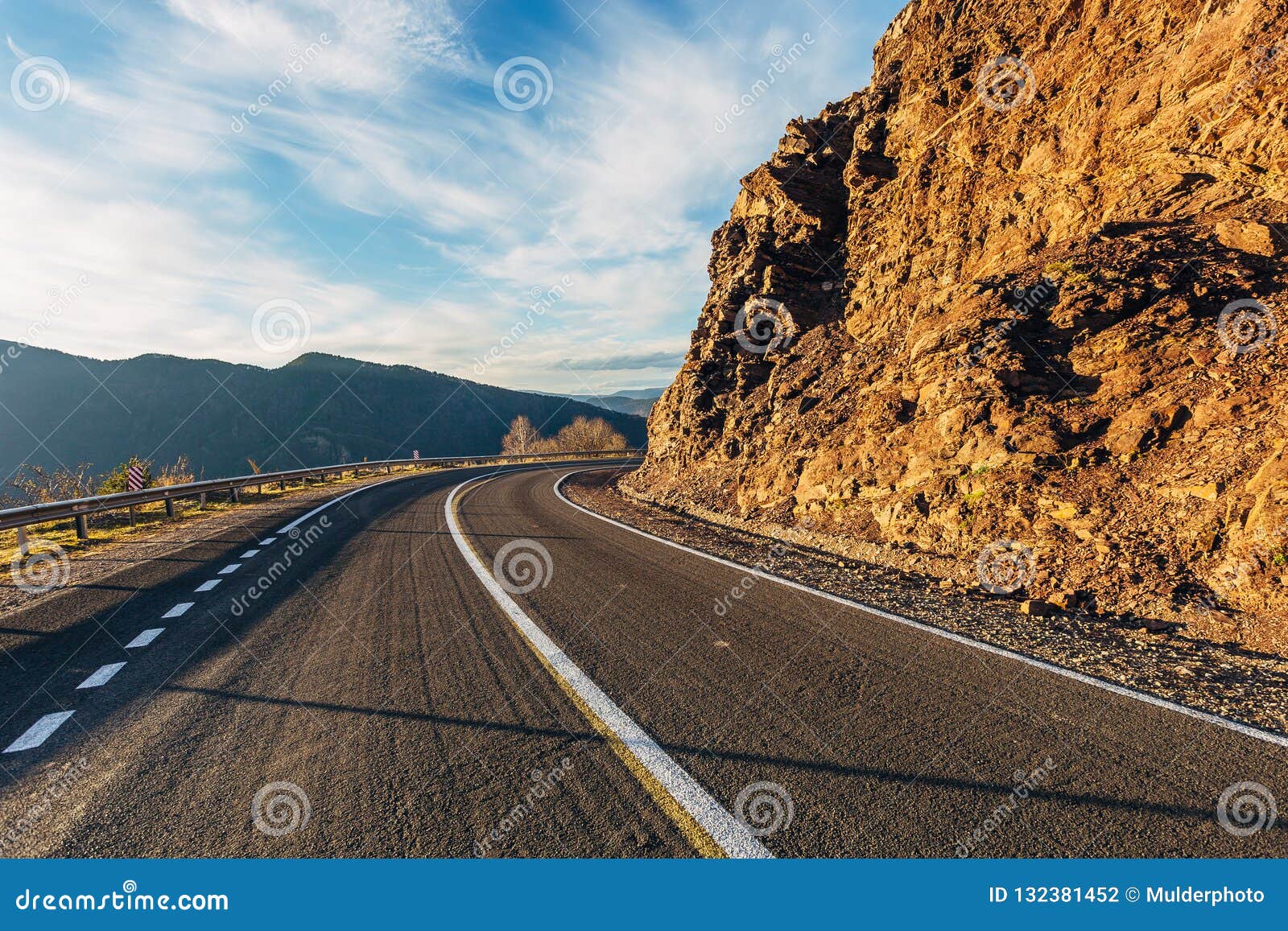 Turning mountain road stock photo. Image of landscape - 132381452