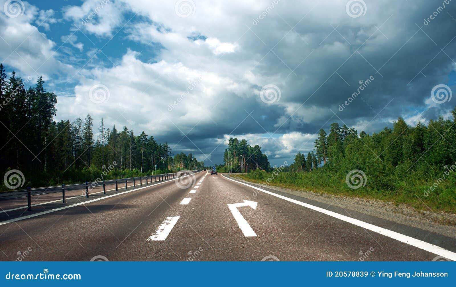 Turning off the highway stock image. Image of trees, transportation ...