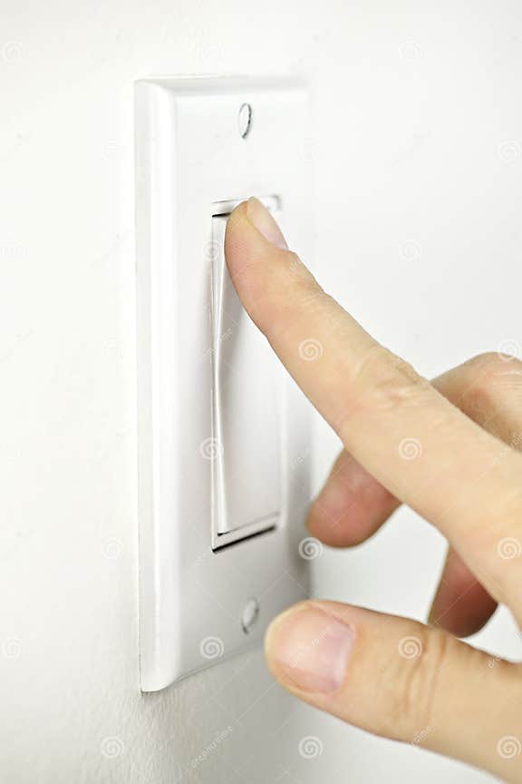 Turning off light switch stock photo. Image of flipping - 14089370