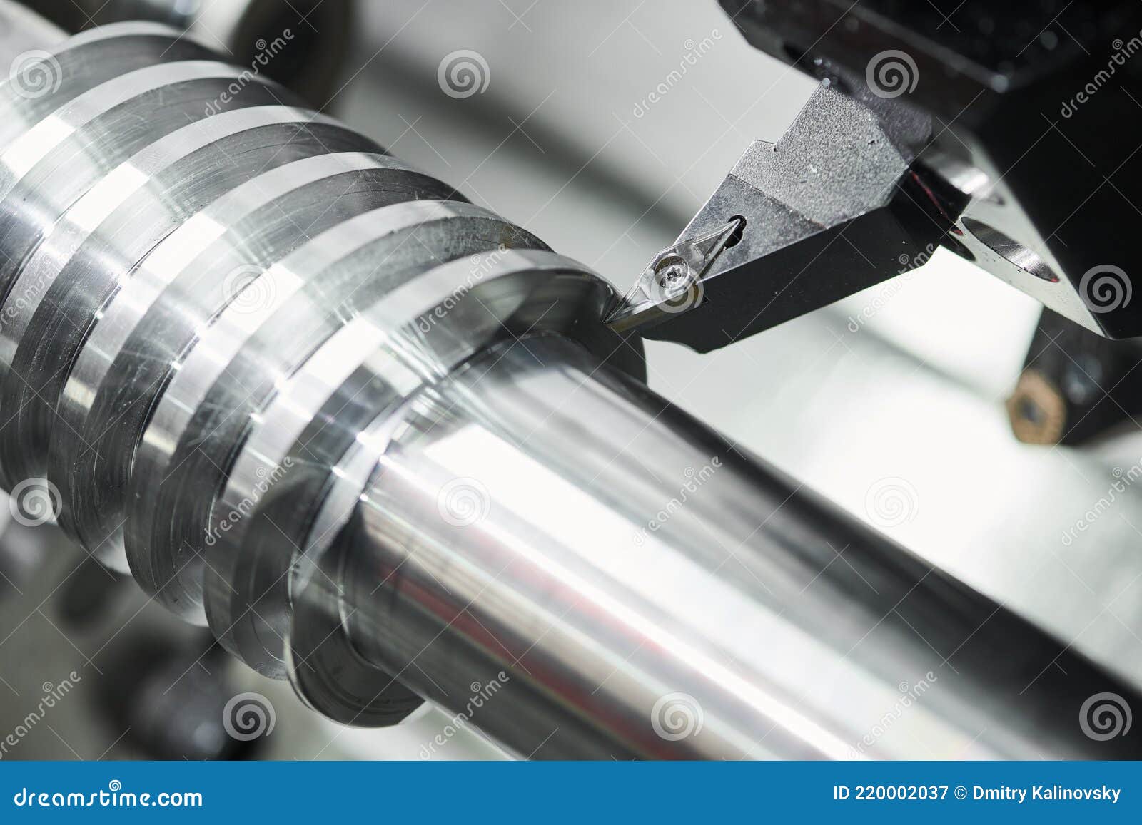 Turning Operation on Cnc Machine. Metal Cut Work Industry. Precision ...